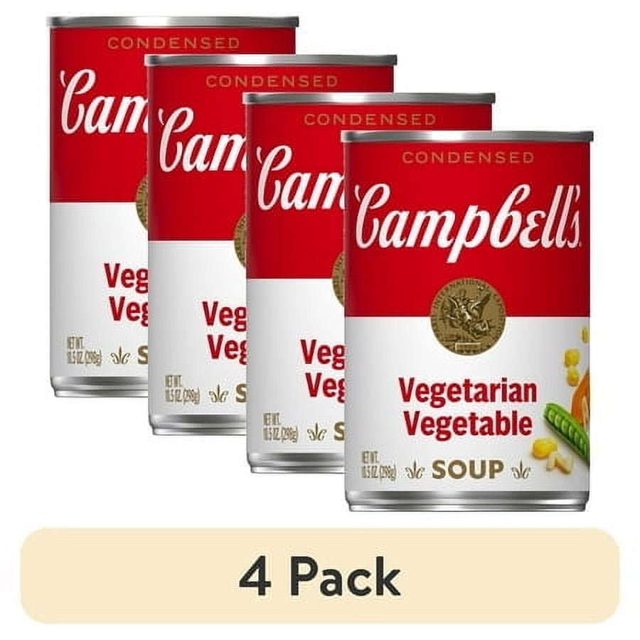 (4 pack) Campbell's Condensed Vegetarian Vegetable Soup, 10.5 oz Can ...