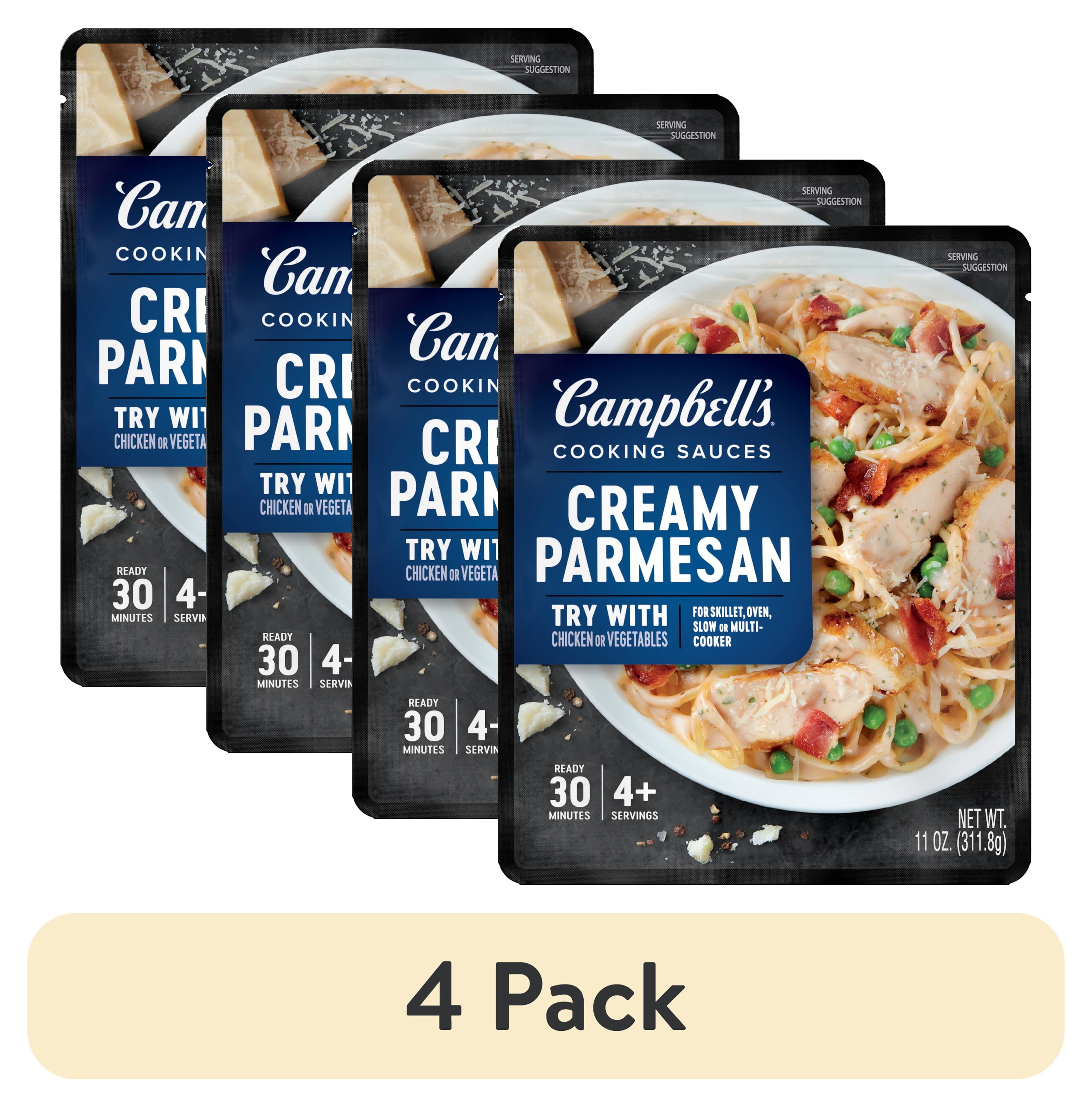 (4 pack) Campbell's Cooking Sauces, Creamy Parmesan Sauce, 11 oz Pouch ...
