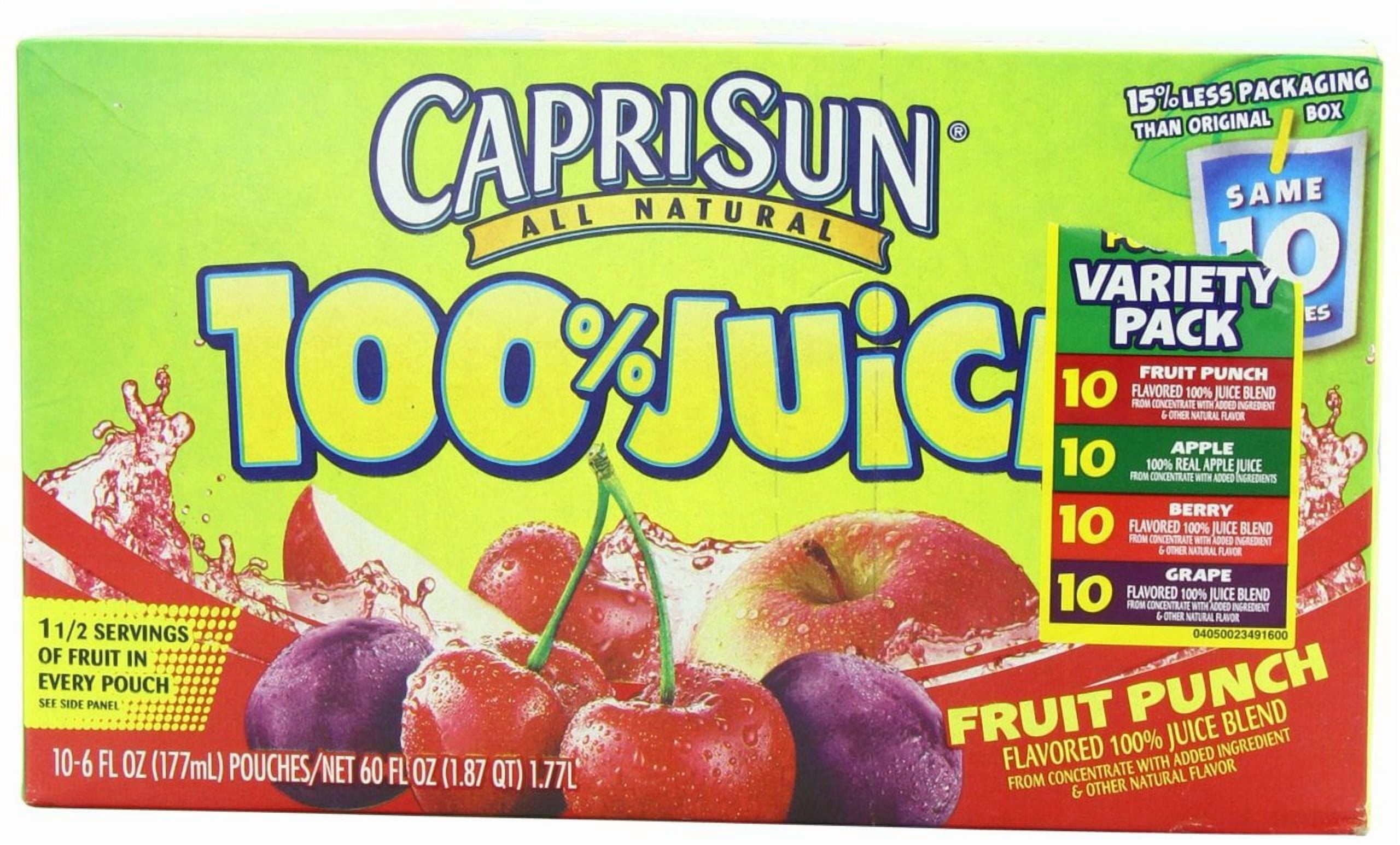 (4 pack) Capri Sun 100% Juice Fruit Punch Flavored All-Natural Juice ...