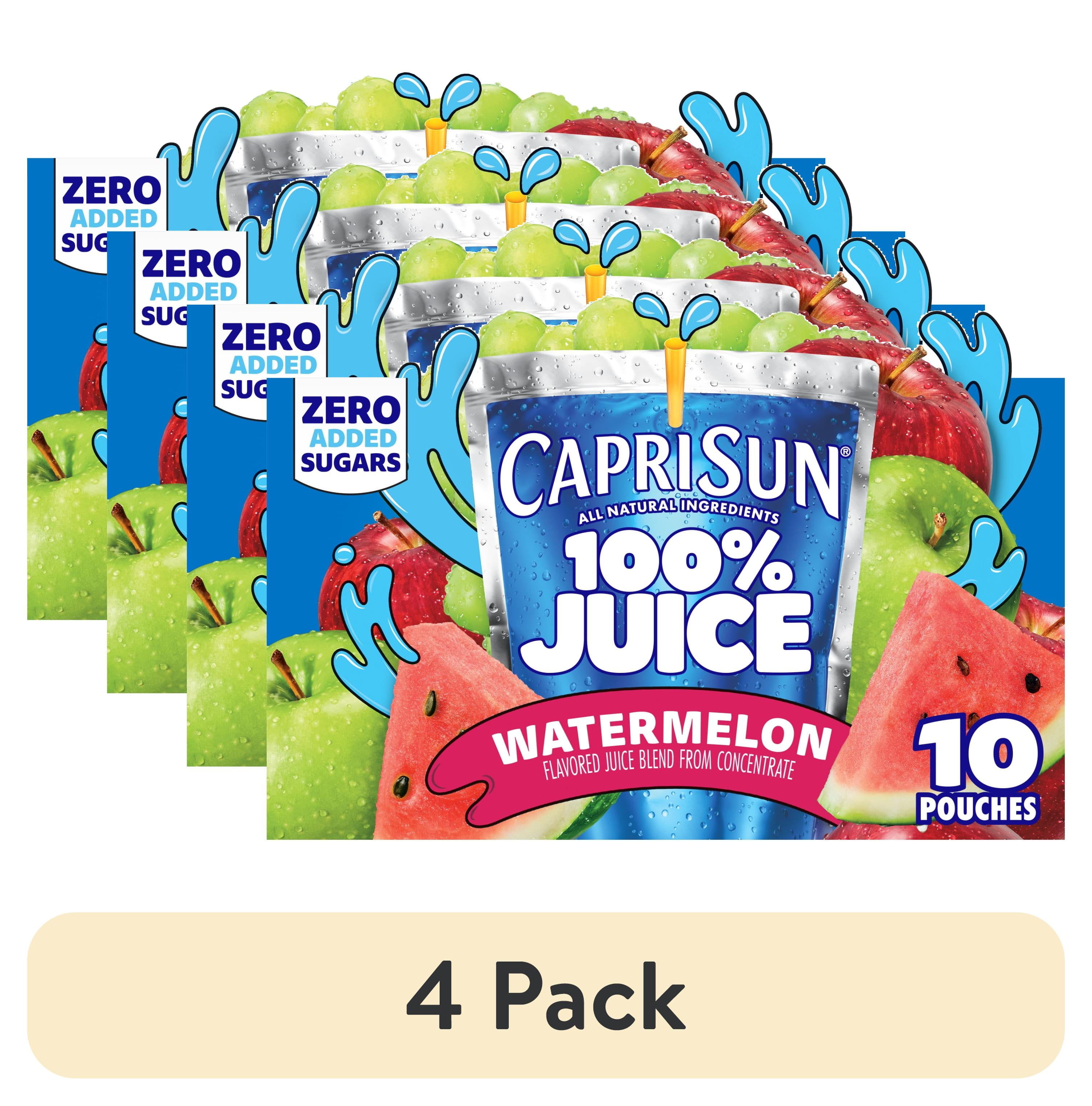 (4 pack) Capri Sun 100% Juice Watermelon Juice Box Pouches, 10 ct Box ...