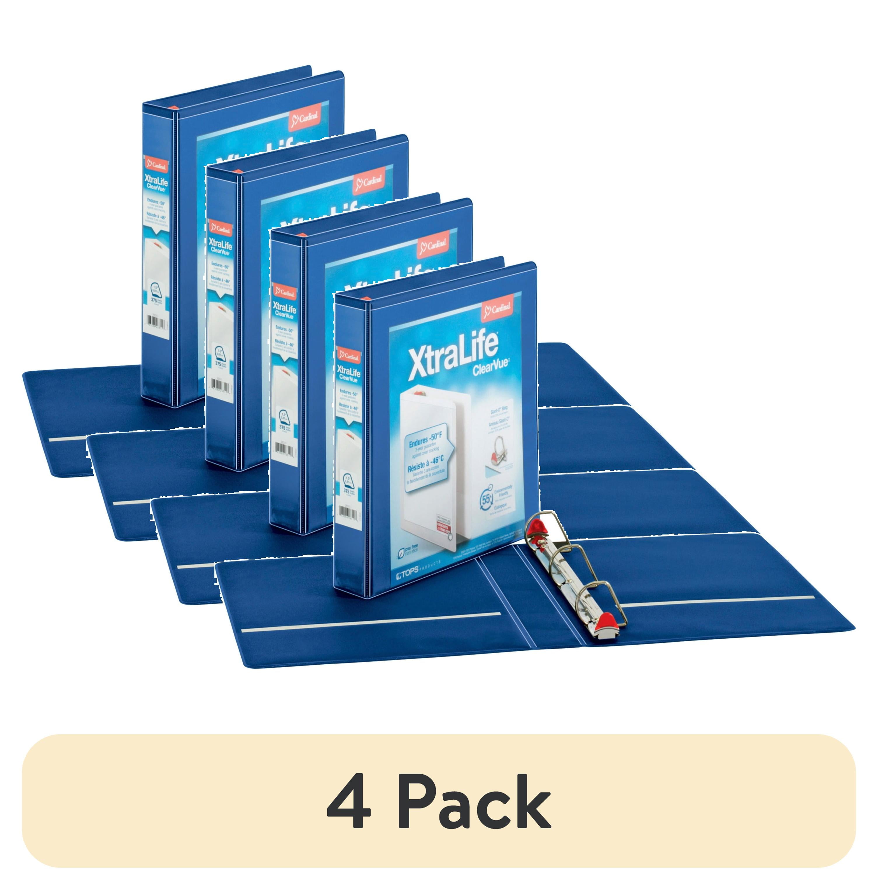 (4 pack) Cardinal Xtralife ClearVue Locking Slant-D Binders - Walmart.com