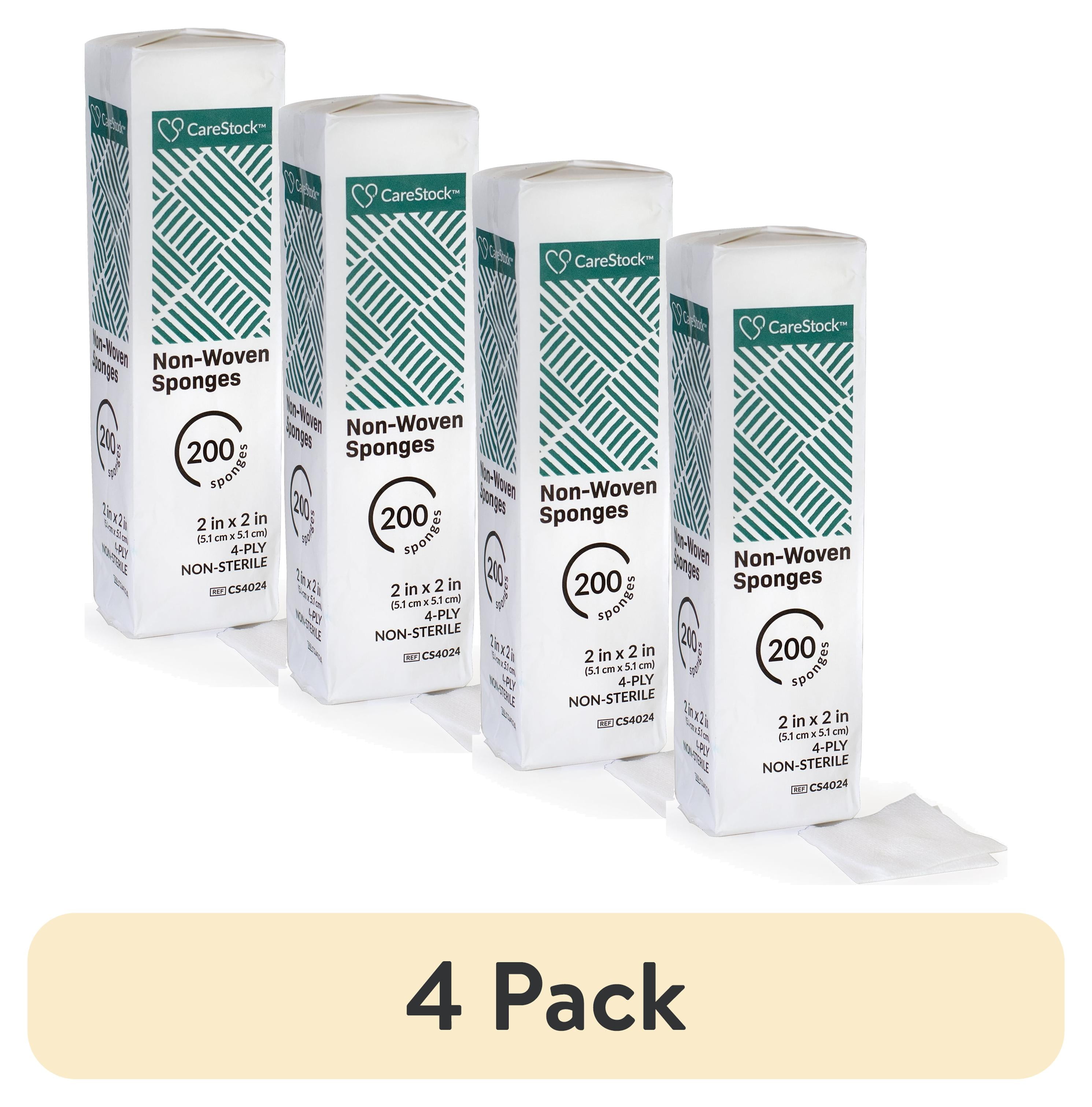 (4 pack) CareStock Gauze Sponge - Highly Absorbent, Medical-Grade ...