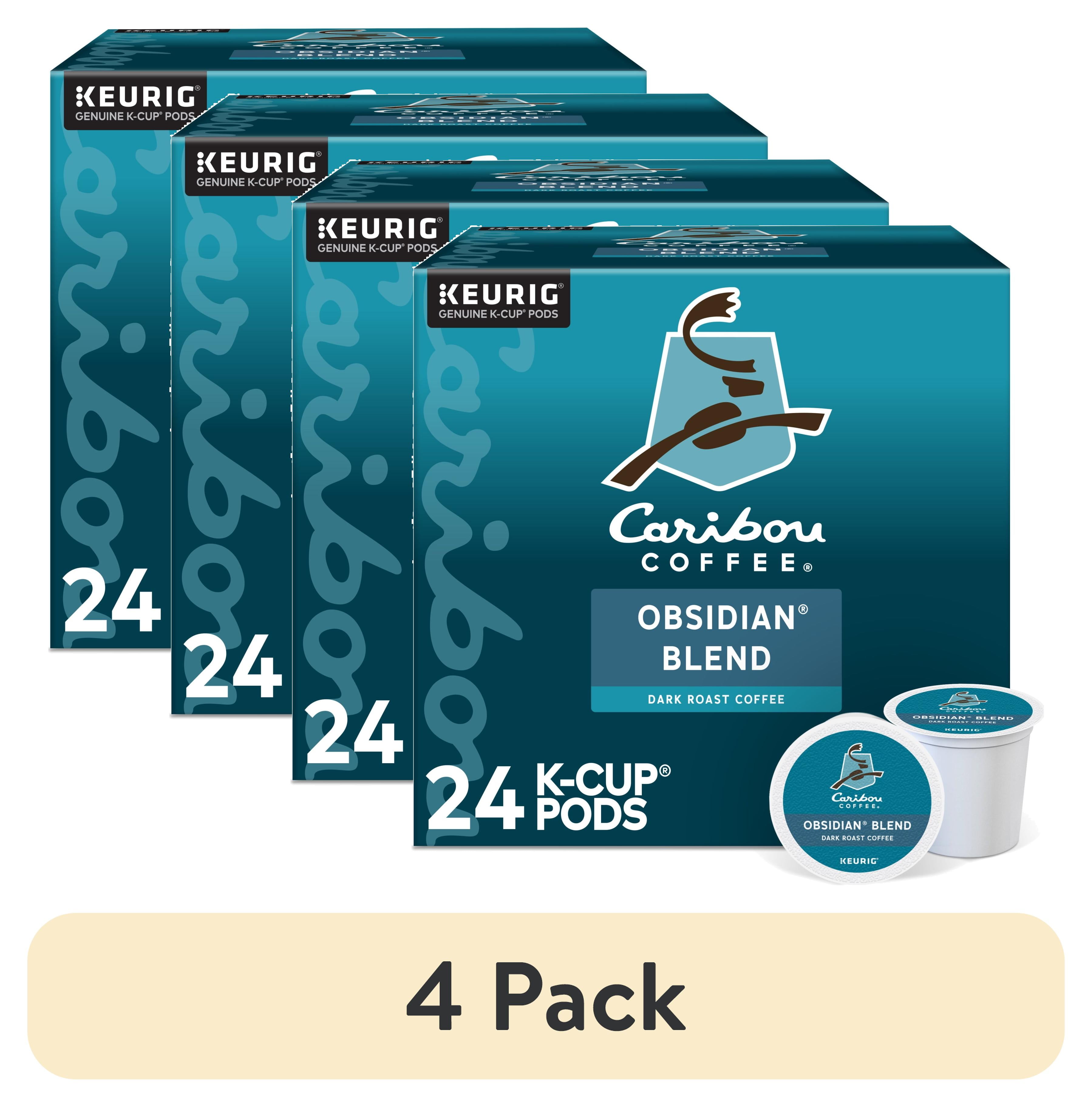 (4 pack) Caribou Coffee, Obsidian Blend Dark Roast K-Cup Coffee Pods ...