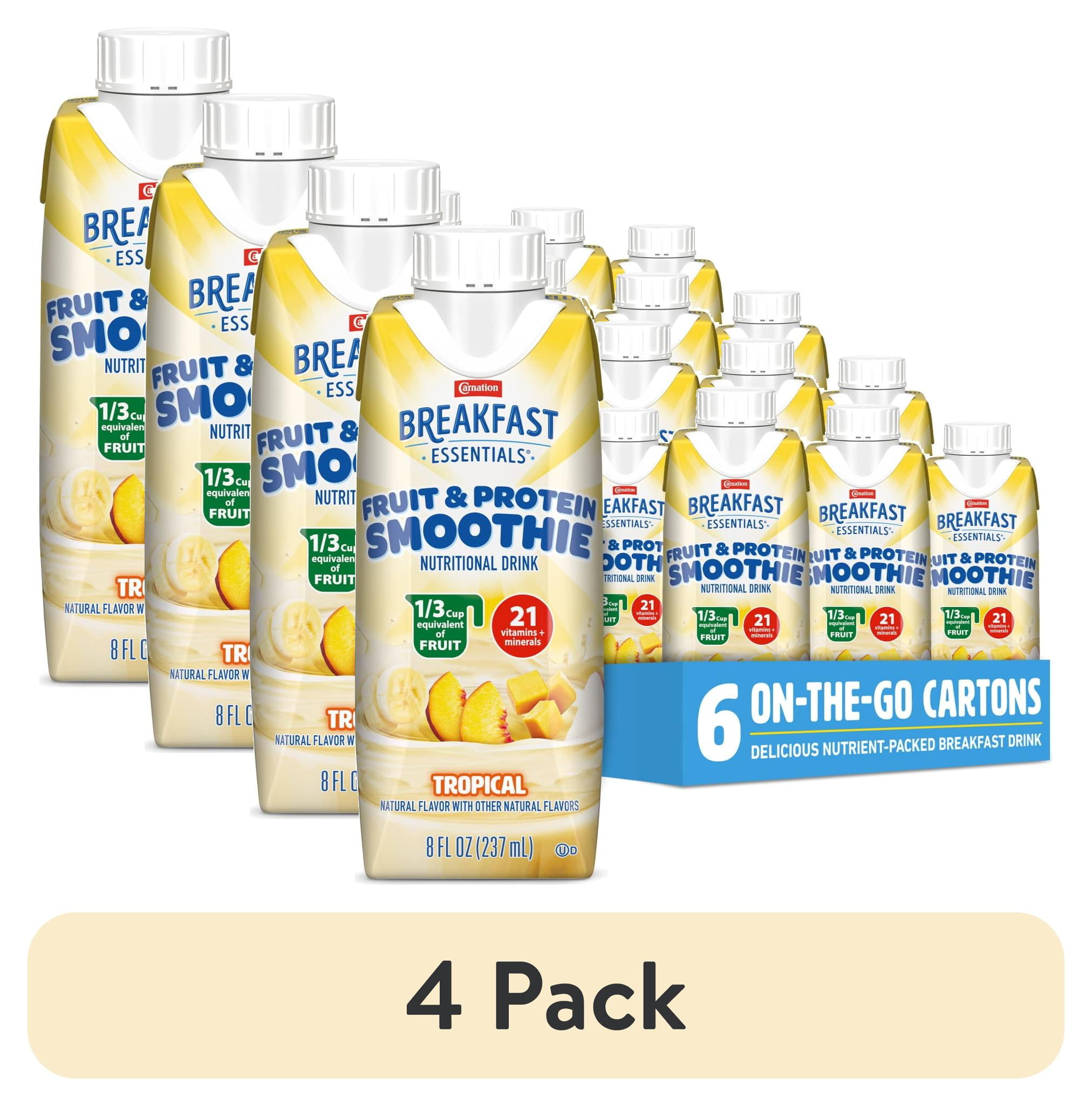 (4 pack) Carnation Breakfast Essentials Fruit & Protein Smoothie ...