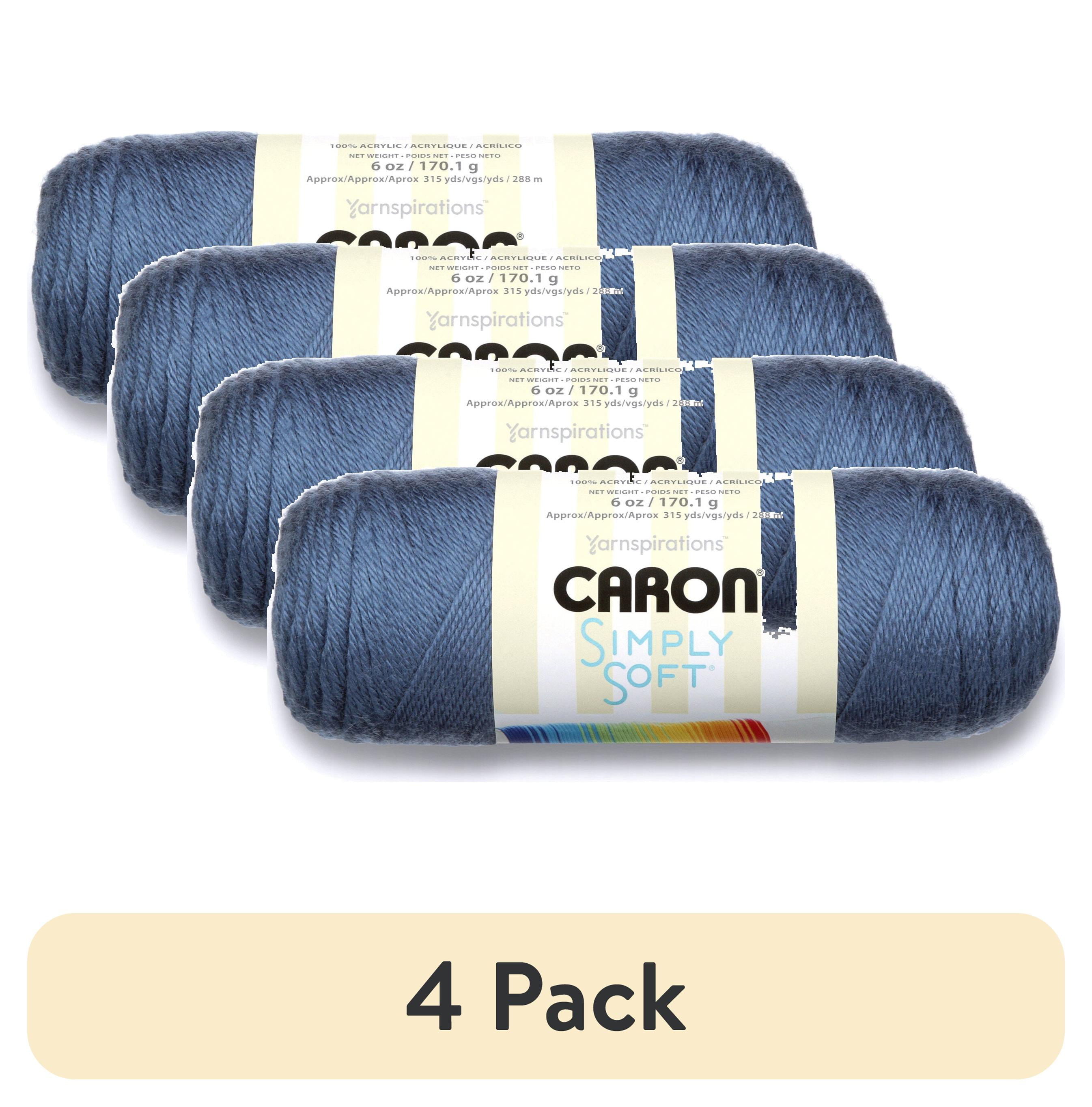 (4 pack) Caron Simply Soft 4 Medium Acrylic Yarn, Country Blue 6oz/170g ...