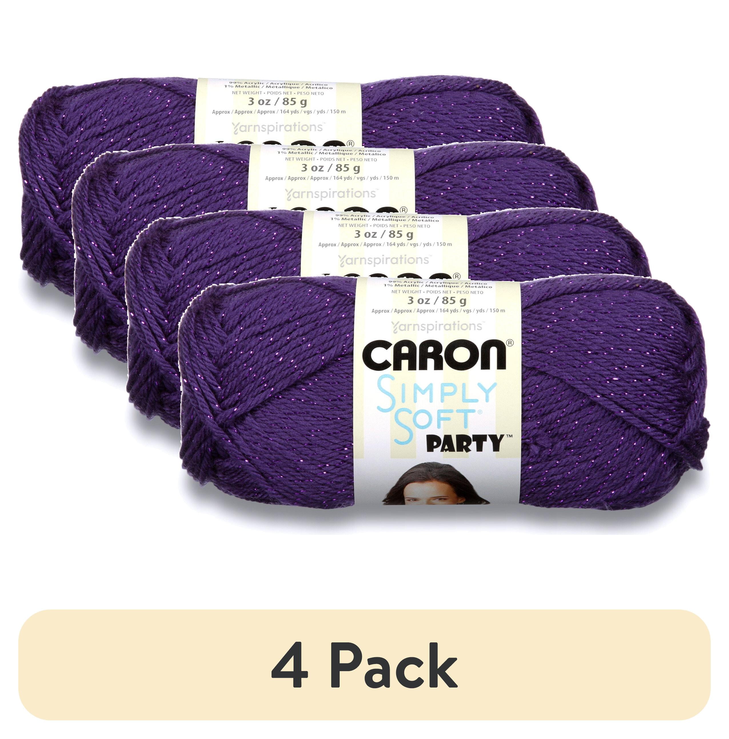 (4 pack) Caron Simply Soft Party Purple Sparkle Yarn, 1 Each - Walmart.com