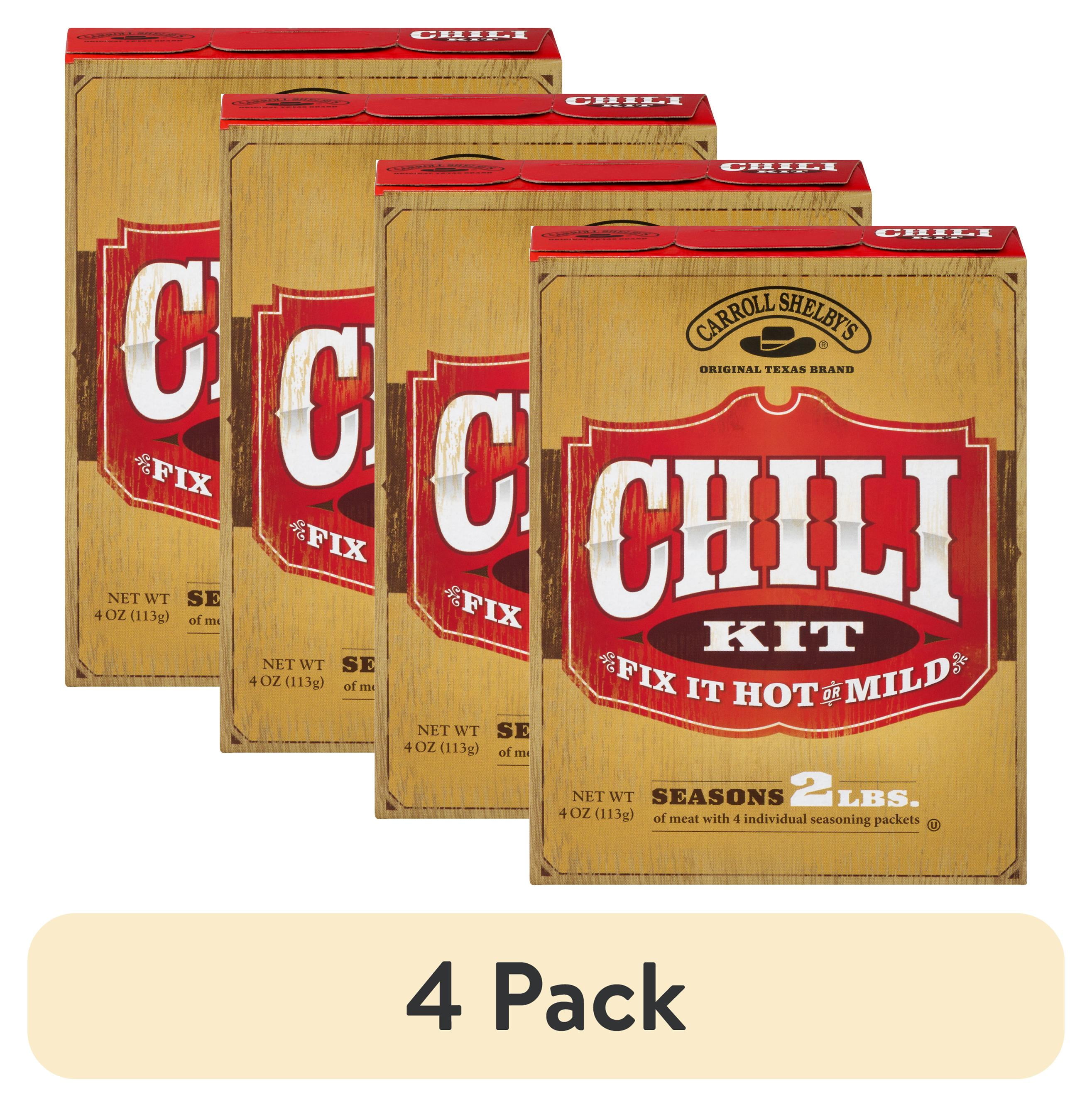 (4 pack) Carroll Shelby's Chili Kit, 3.65 oz - Walmart.com