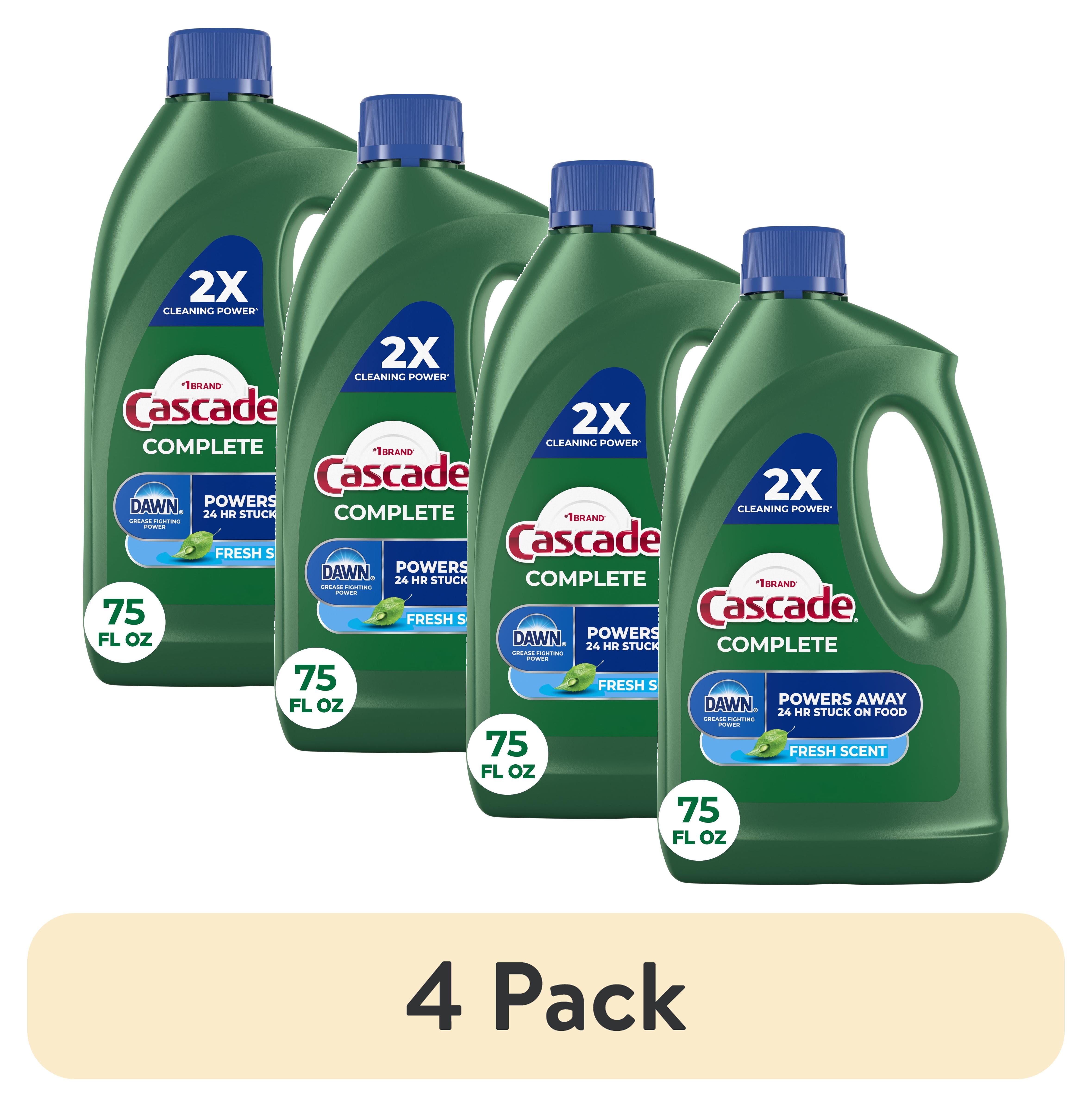 (4 pack) Cascade Complete Dishwasher Detergent Liquid Gel, Dish ...