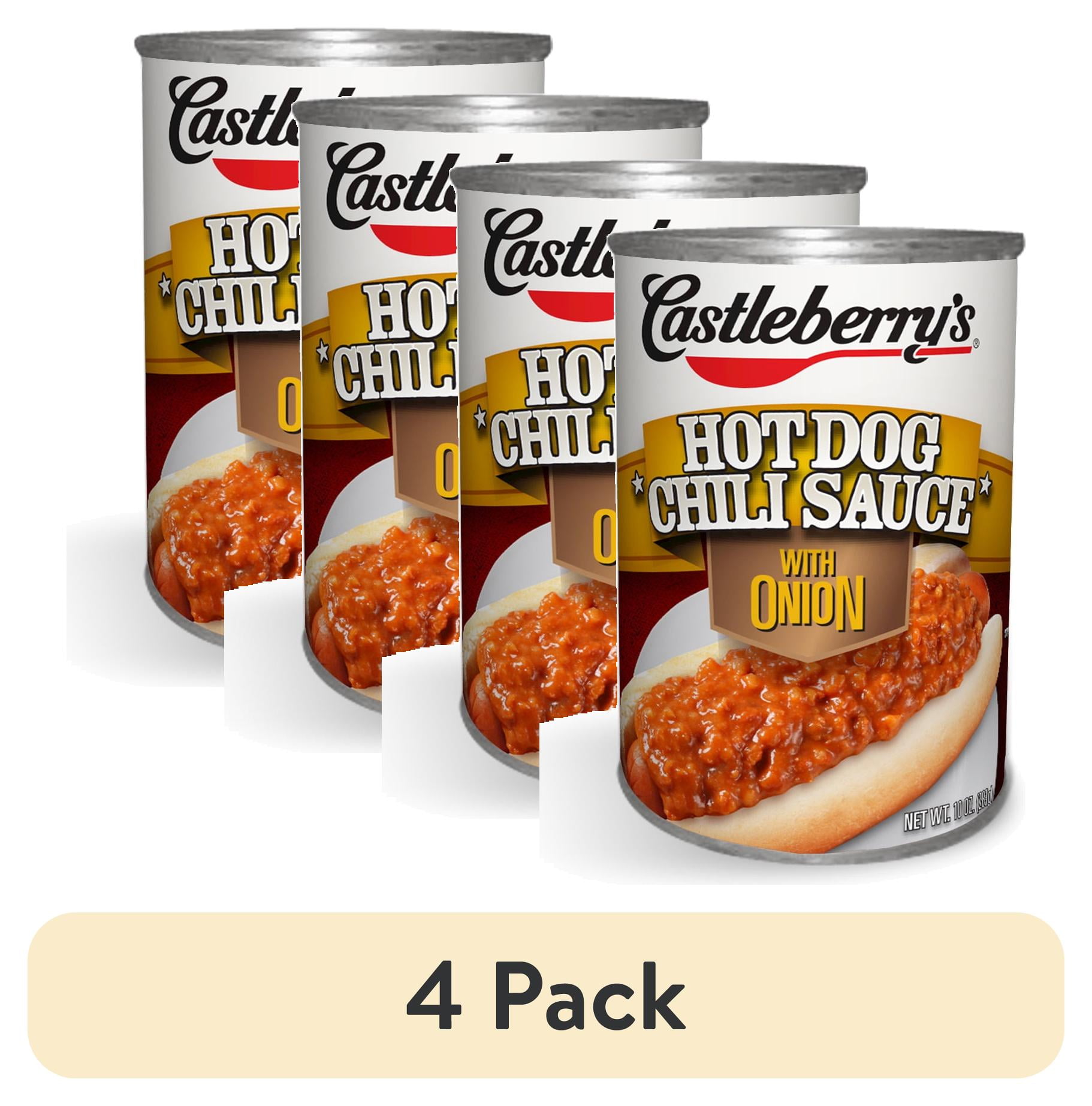 (4 pack) Castleberry’s Hot Dog Chili Sauce with Onion, 10 oz Can ...