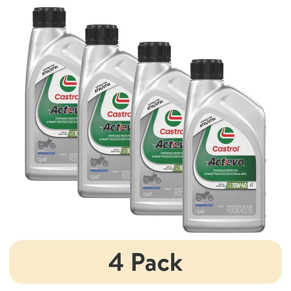 (4 pack) Castrol Actevo 4T 10W-40 Part Synthetic Motorcycle Oil, 1 ...