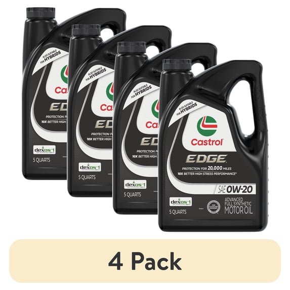 (4 pack) Castrol EDGE 0W-20 Advanced Full Synthetic Motor Oil, 5 Quarts ...