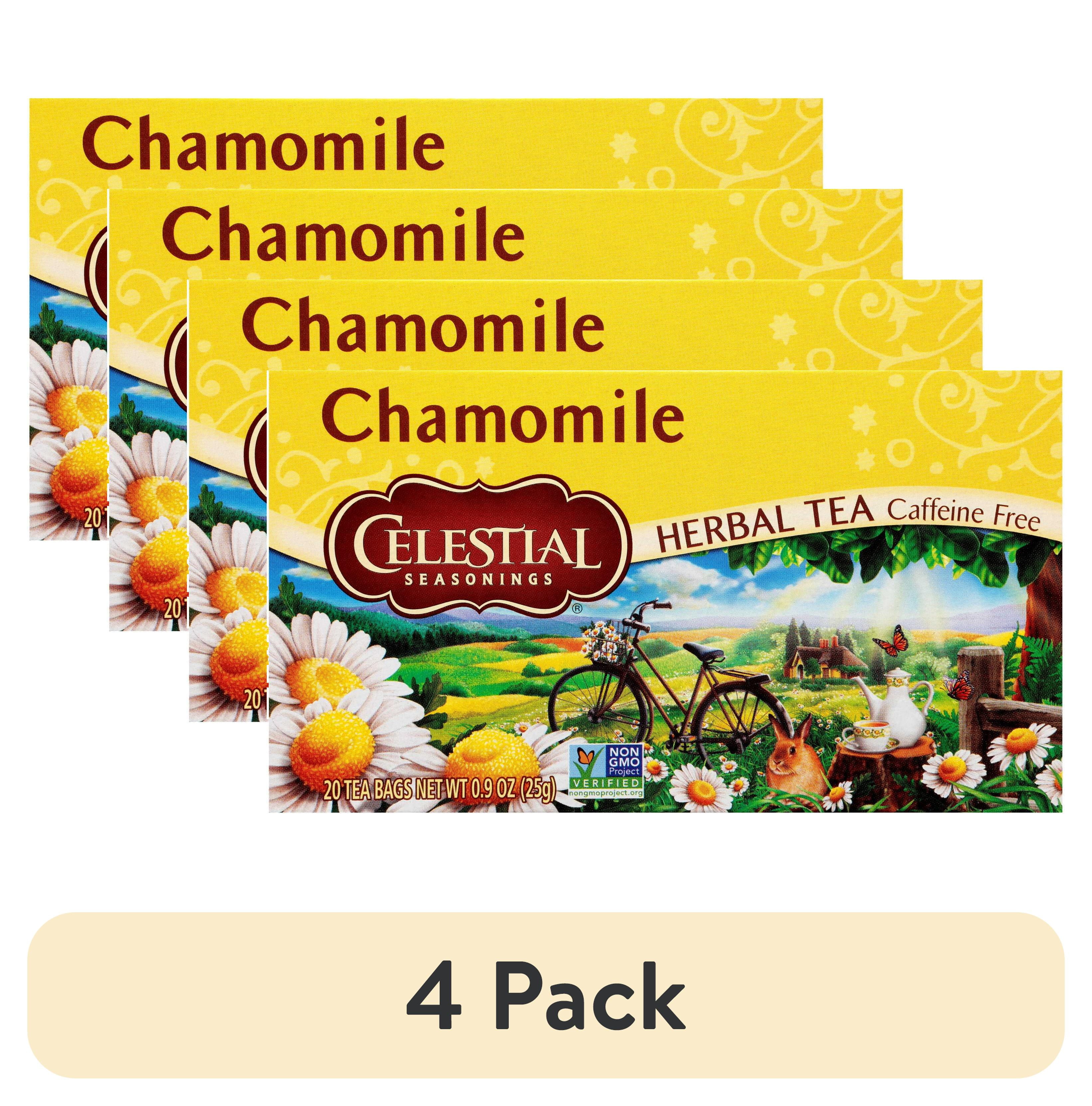 (4 pack) Celestial Seasonings Chamomile Caffeine-Free Herbal Tea Bags ...