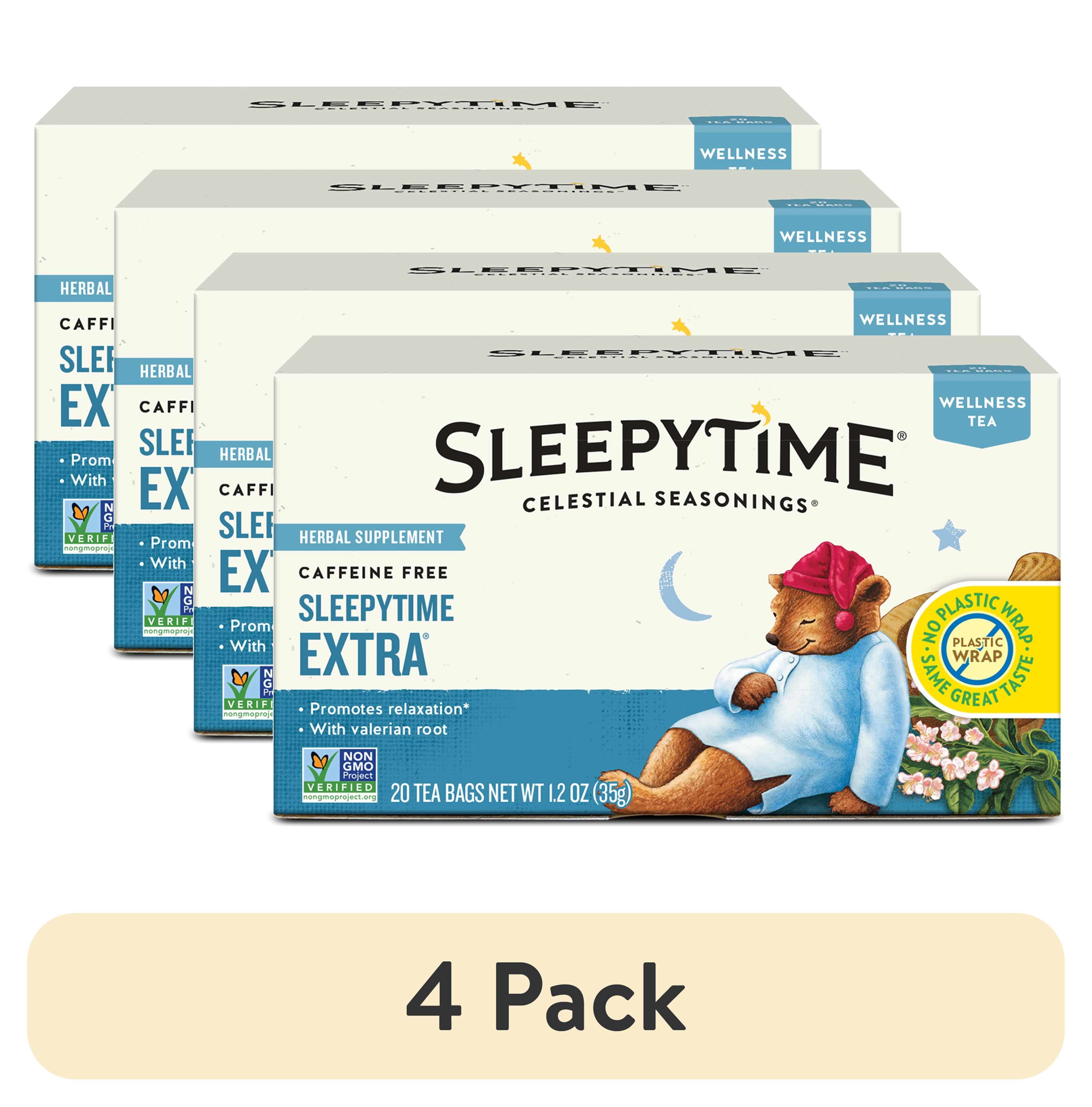 (4 pack) Celestial Seasonings Sleepytime Extra Wellness Herbal Tea Bags ...