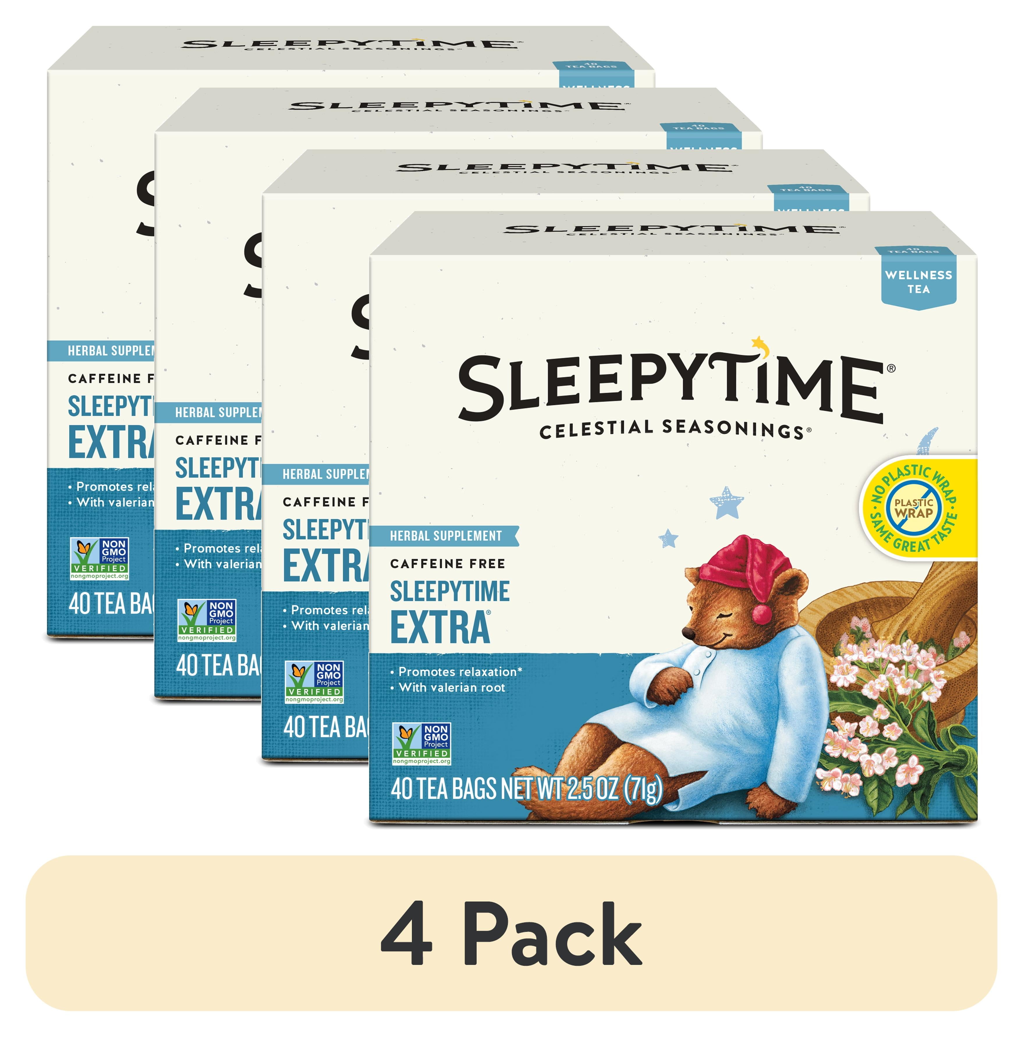 (4 pack) Celestial Seasonings Sleepytime Extra Wellness Herbal Tea Bags ...