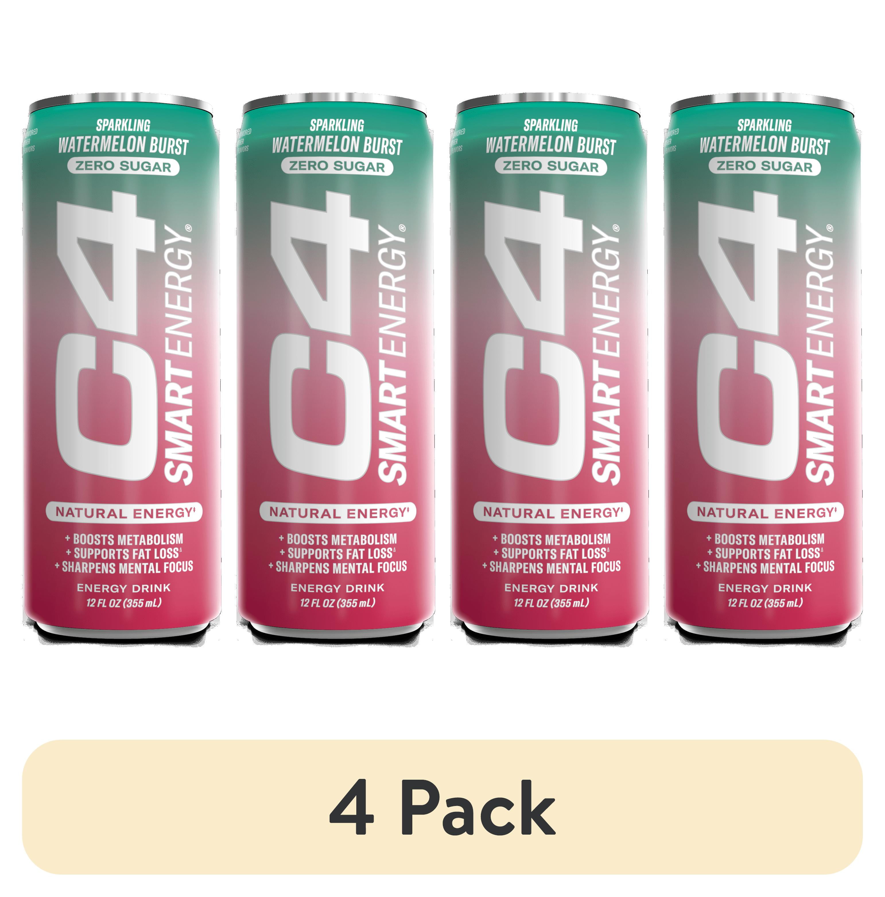 (4 pack) Cellucor C4 Smart Energy, Sparkling Watermelon Burst, 12oz ...