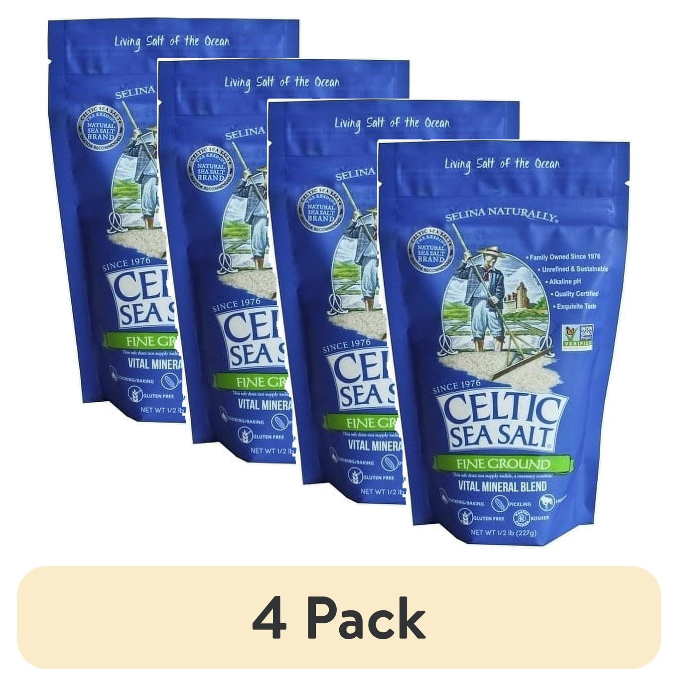 (4 pack) Celtic Sea Salt Fine Ground Salt Bag, 8 Oz - Walmart.com