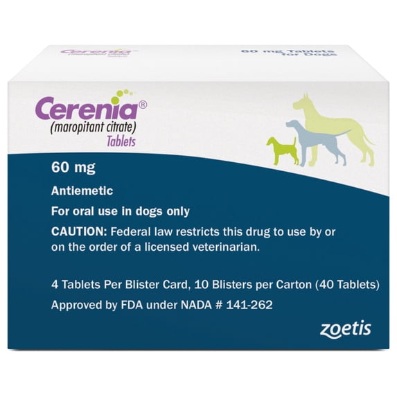 Cerenia (Maropitant Citrate) Tablets for Dogs, 60 mg (Blue), Motion ...