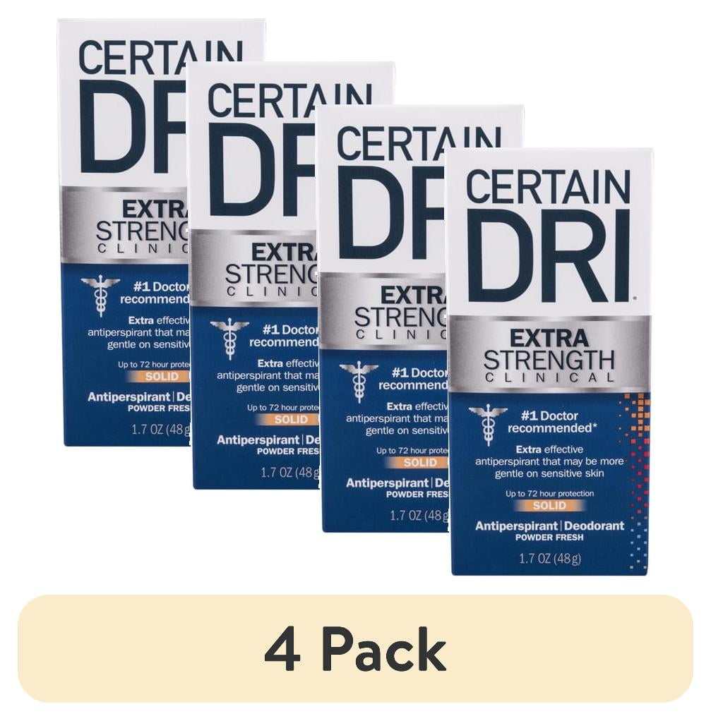 (4 pack) Certain Dri Extra Strength Clinical Antiperspirant + Deodorant ...