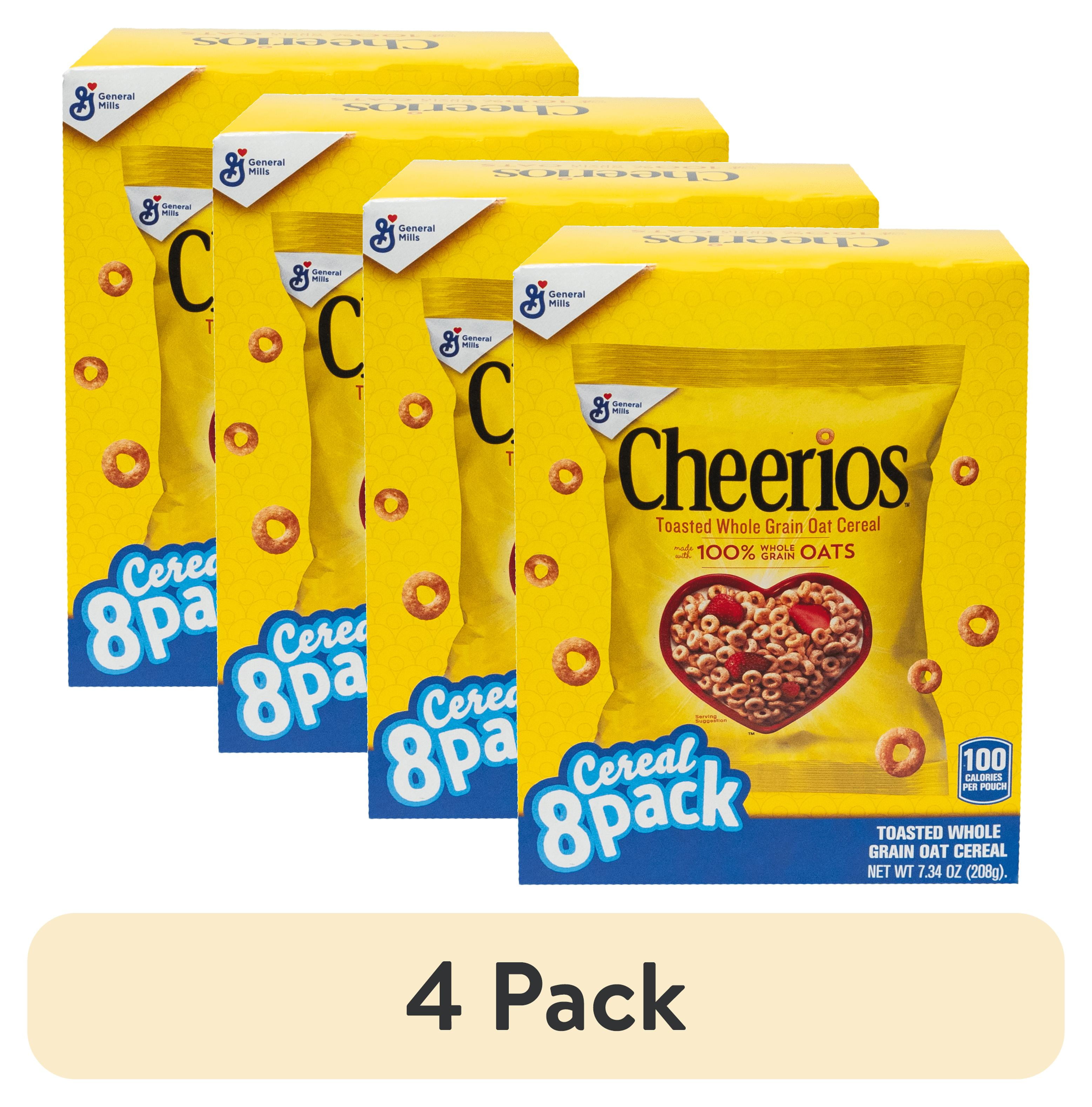 (4 pack) Cheerios Yellow Box, 7.34 oz, 8 Count, Crunchy, Whole Grain ...