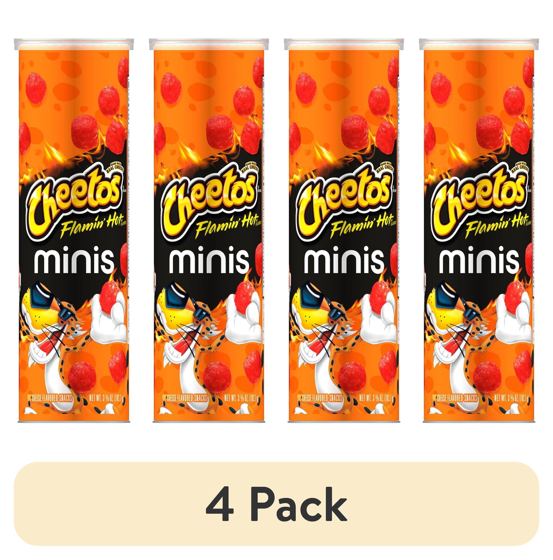 (4 pack) Cheetos Brand Minis Flamin’ Hot Cheese Flavored Canister, 3. ...