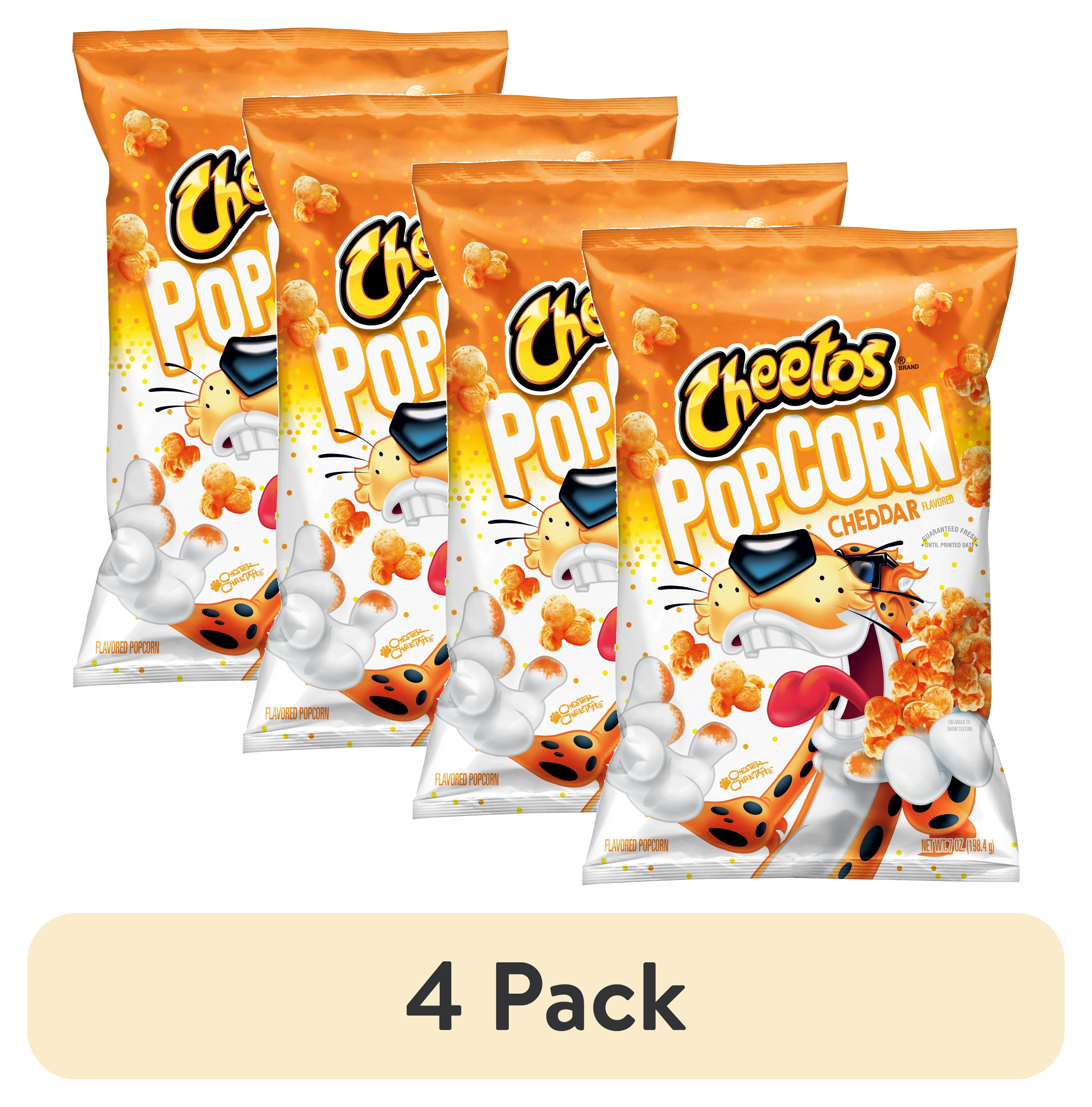 (4 pack) Cheetos Popcorn, Cheddar, 7 oz Bag, Flavored Popcorn, Snack ...