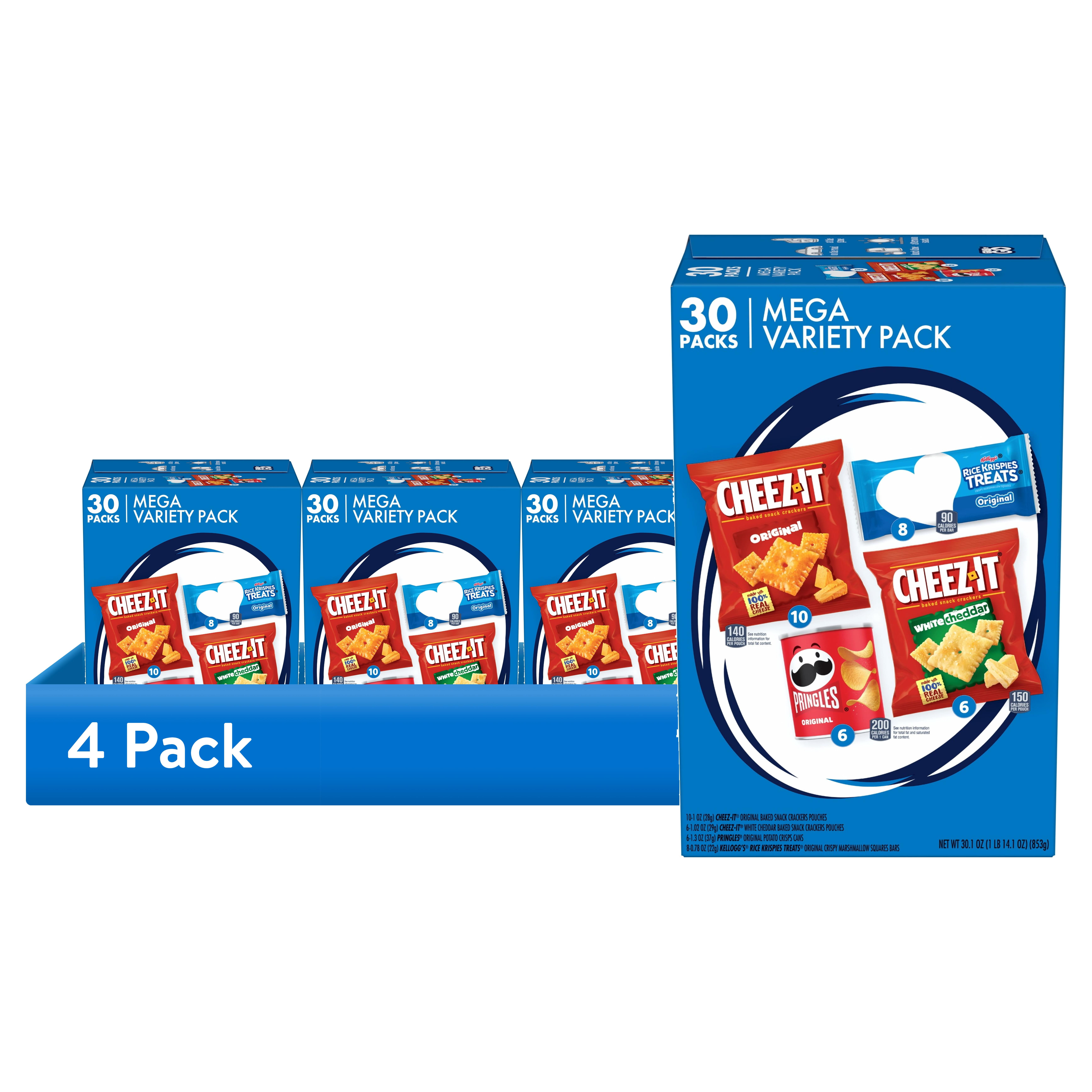 (4 pack) Cheez-It, Pringles & Rice Krispies Variety Pack Lunch Snacks ...
