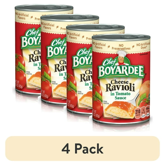 (4 pack) Chef Boyardee Cheese Ravioli in Tomato Sauce, Ready-to-Eat ...
