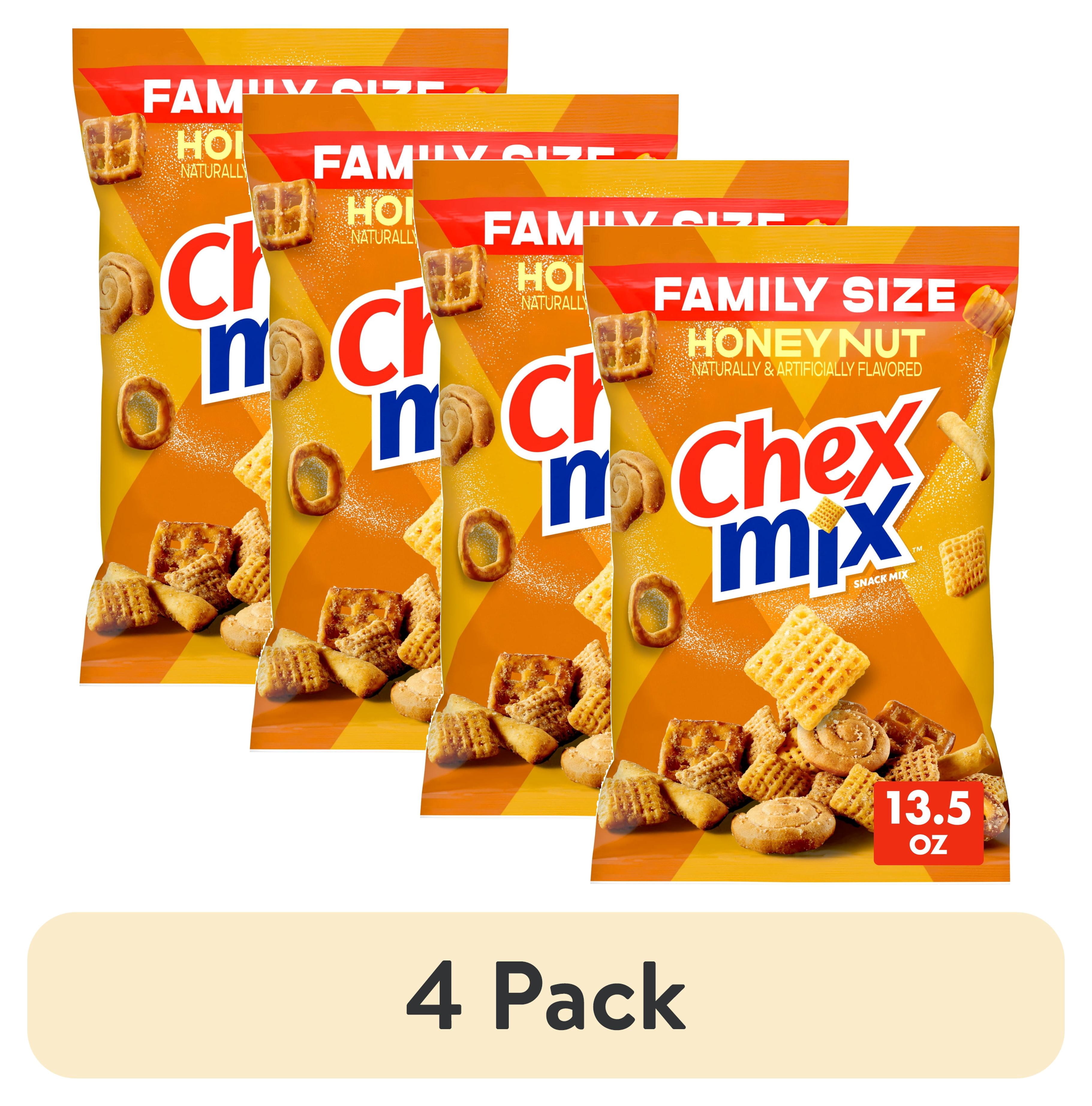(4 pack) Chex Mix Honey Nut Snack Mix, Sweet and Salty Snack Bag ...