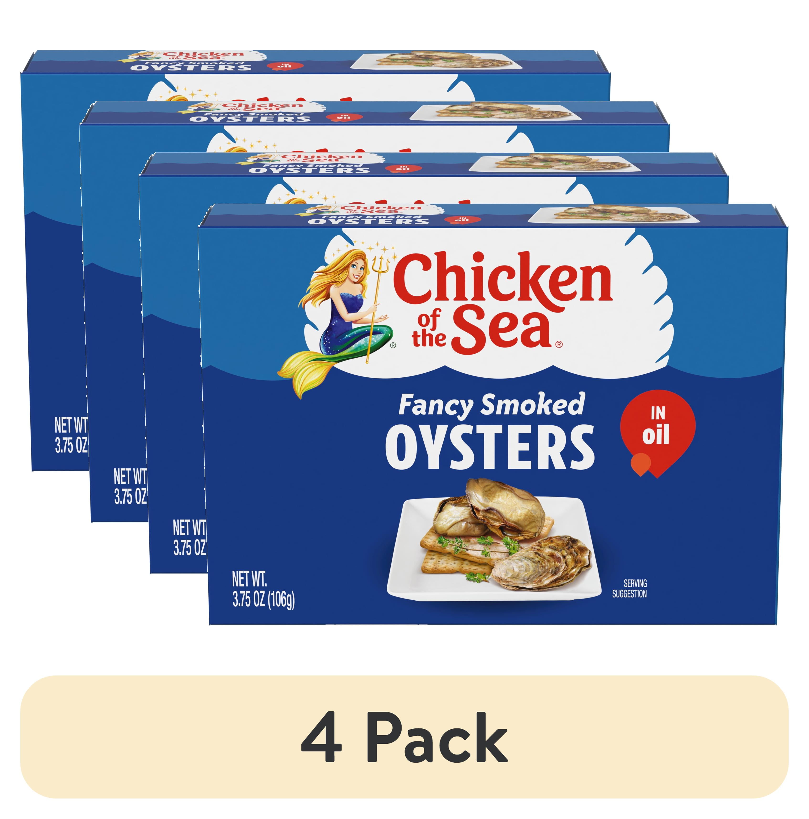 (4 pack) Chicken of the Sea Fancy Smoked Oysters in Oil 3.75 oz ...