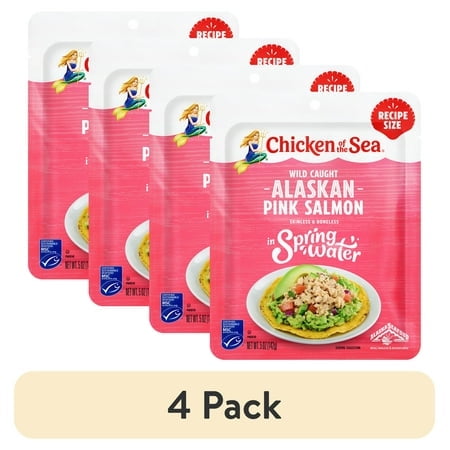 (4 pack) Chicken of the Sea Wild Caught Alaskan Pink Salmon in Spring ...