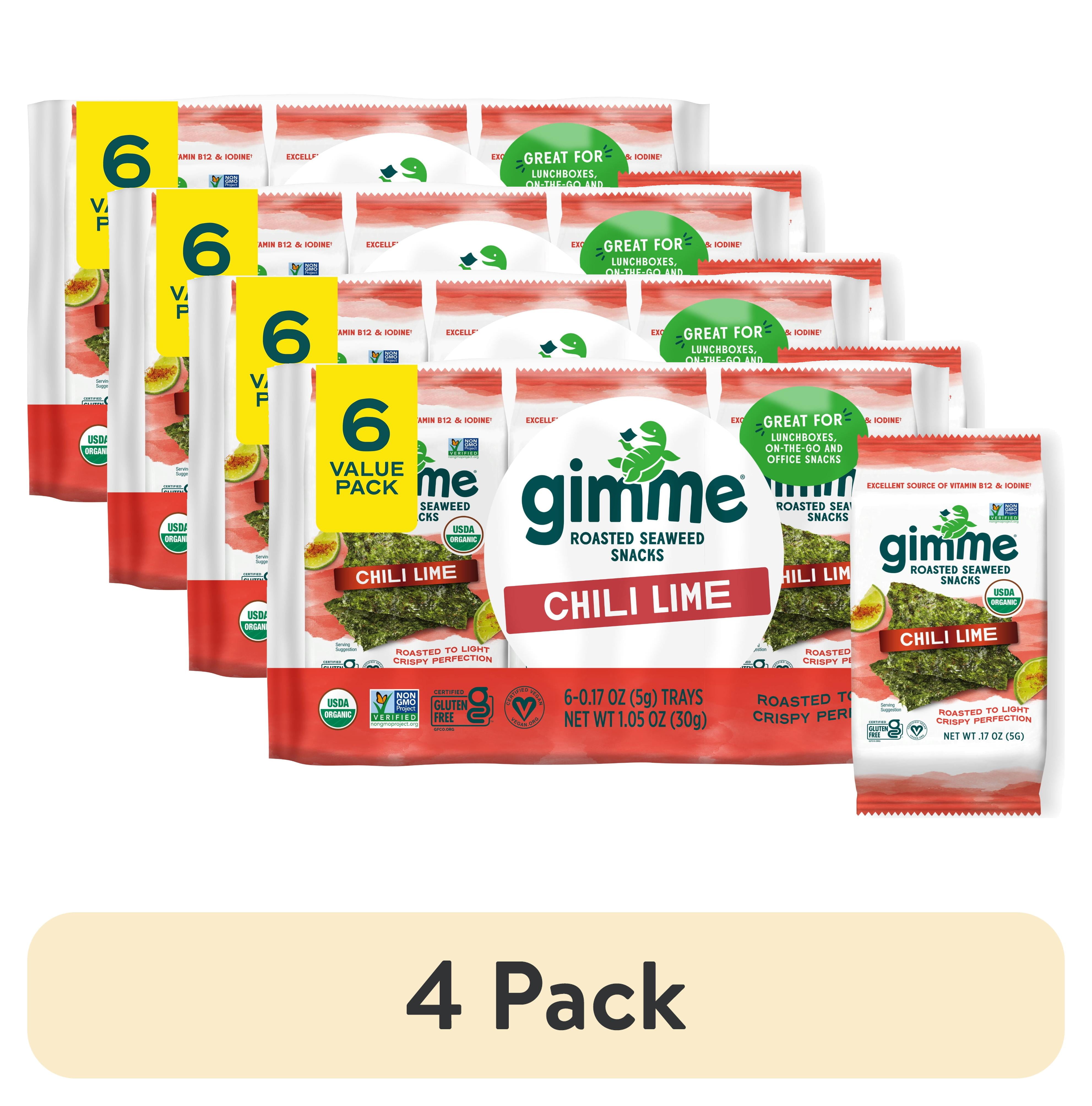 (4 pack) Chili Lime Roasted Seaweed Snacks - .17oz (6 Pack) - Walmart.com