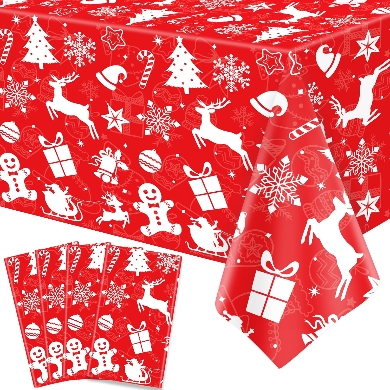 4 Pack Christmas Party Tablecloths Merry Christmas Party Decoration ...