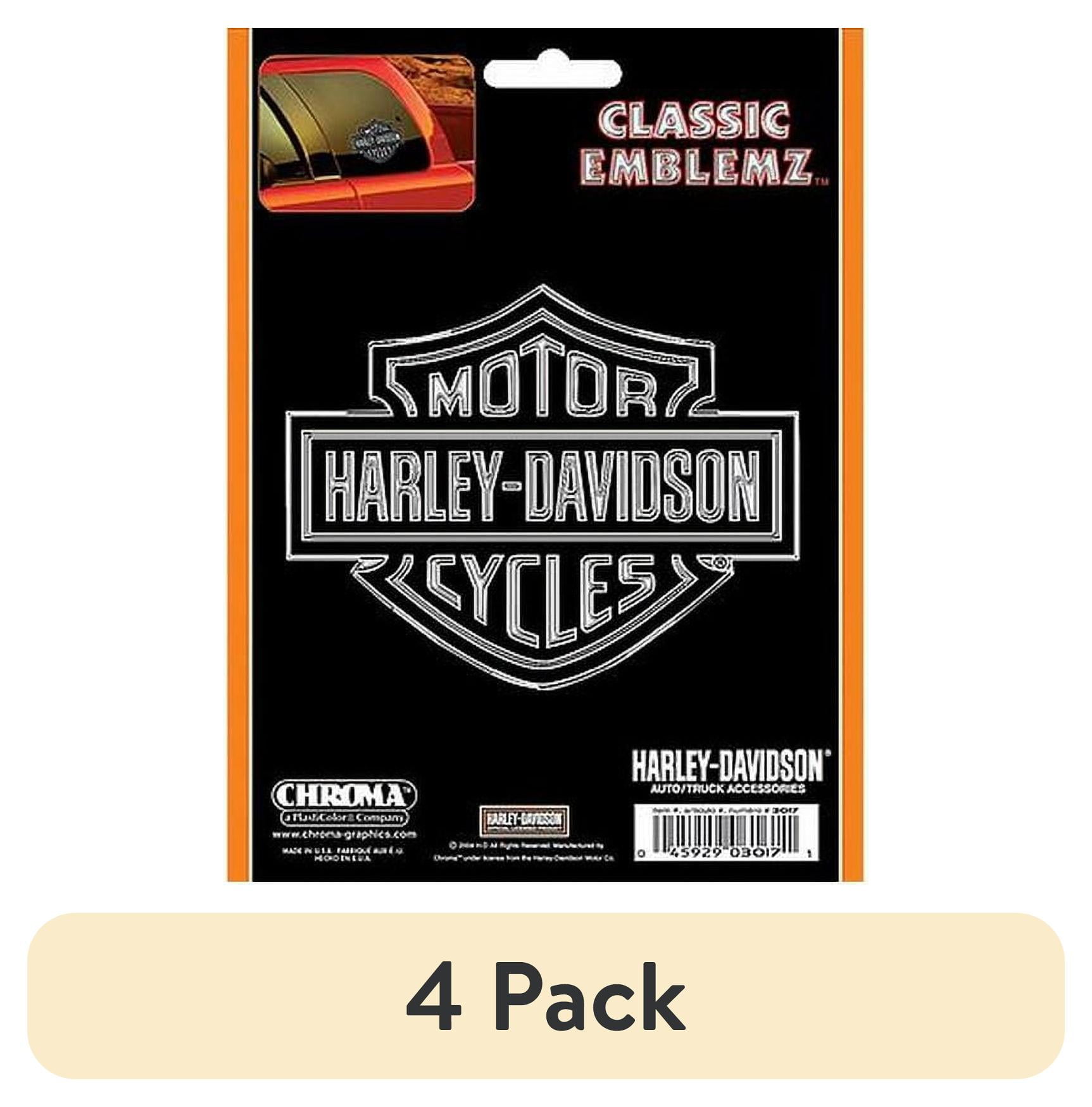 (4 pack) Chroma Harley-Davidson Embossed Vinyl Decal Automotive Decals ...