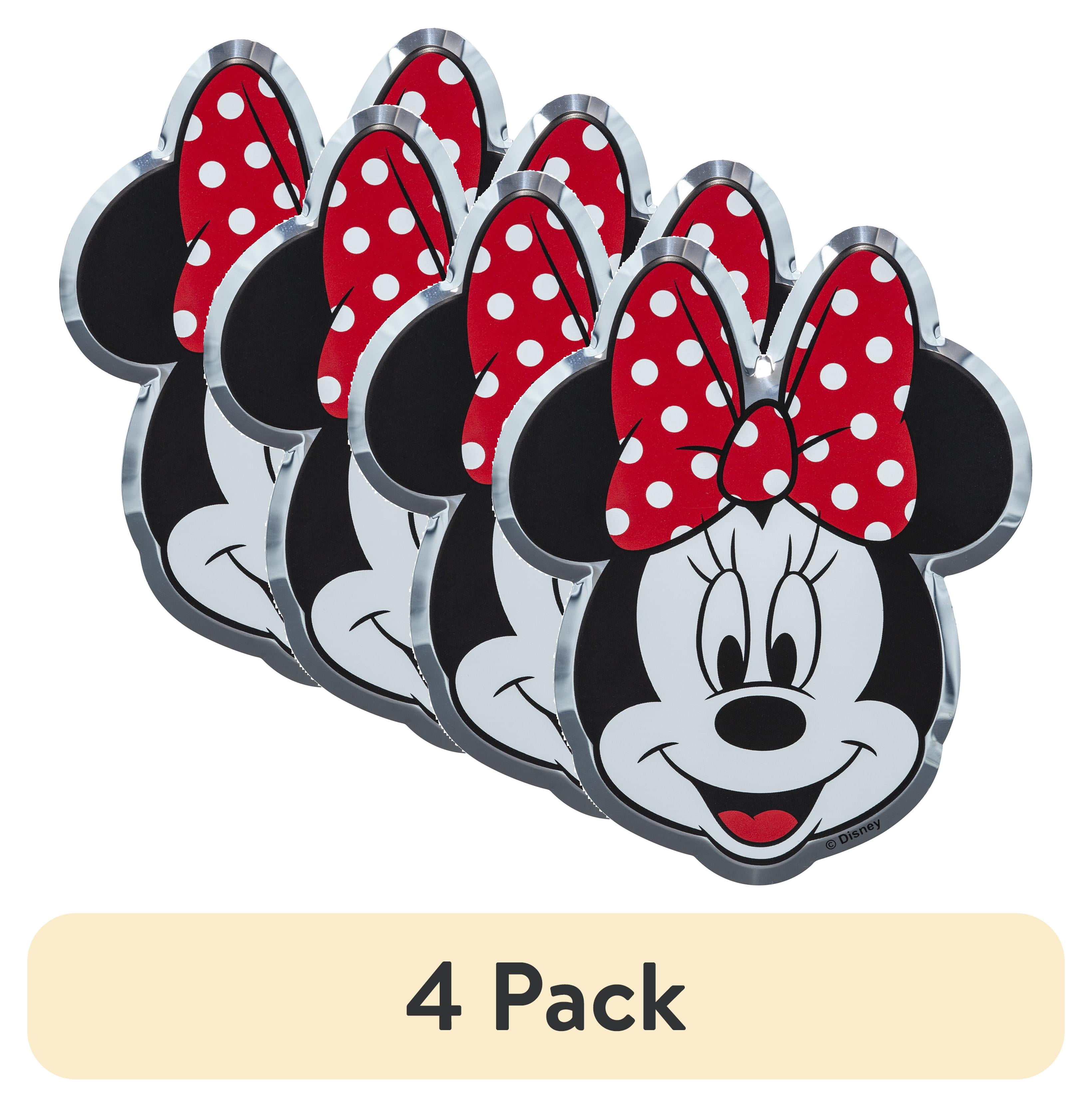 (4 pack) Disney Minnie Mouse Flexible Aluminum Car Decal, Black, White ...