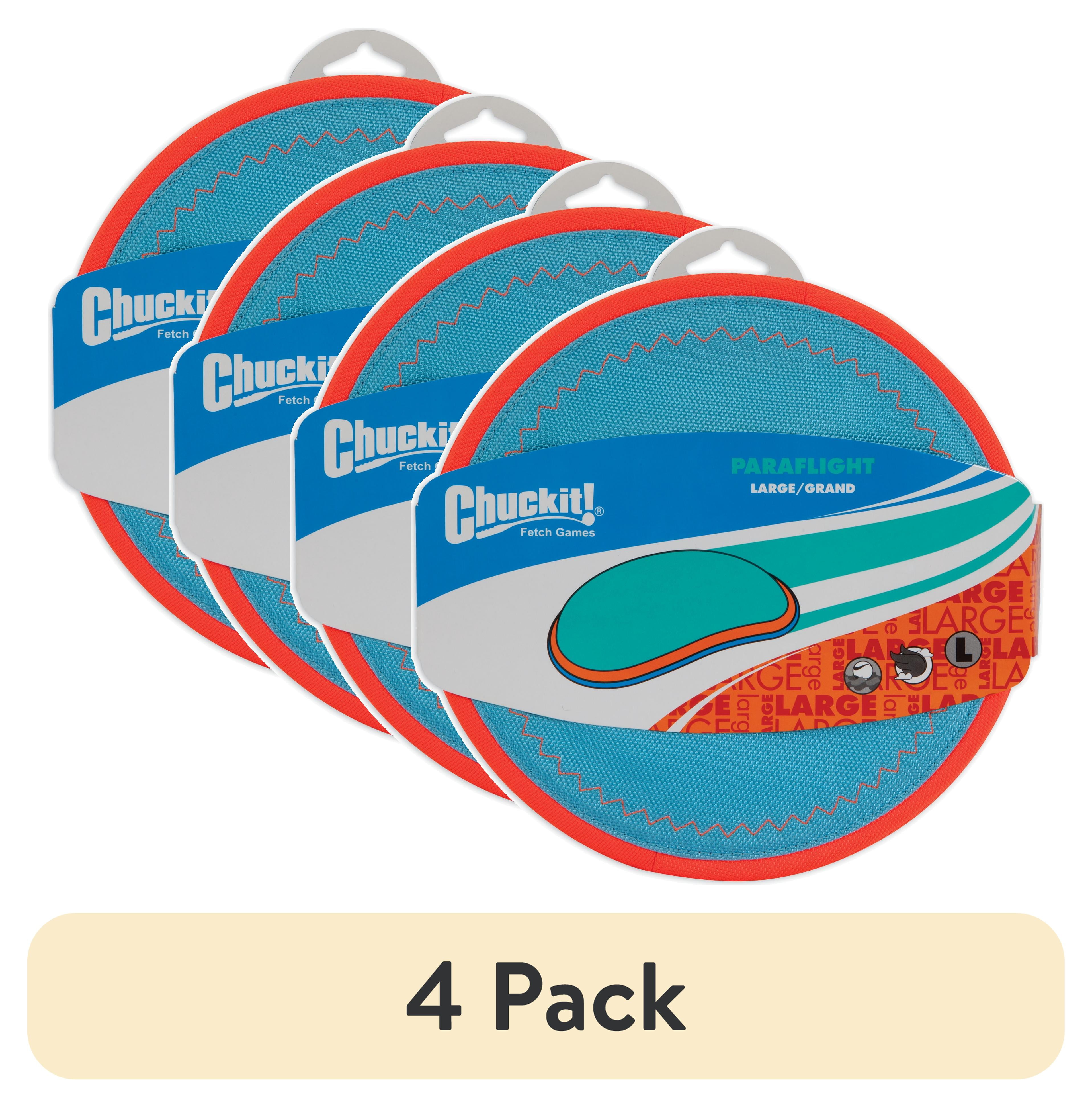 (4 pack) Chuckit! Paraflight Flying Disc Nylon Frisbee Dog Toy for ...
