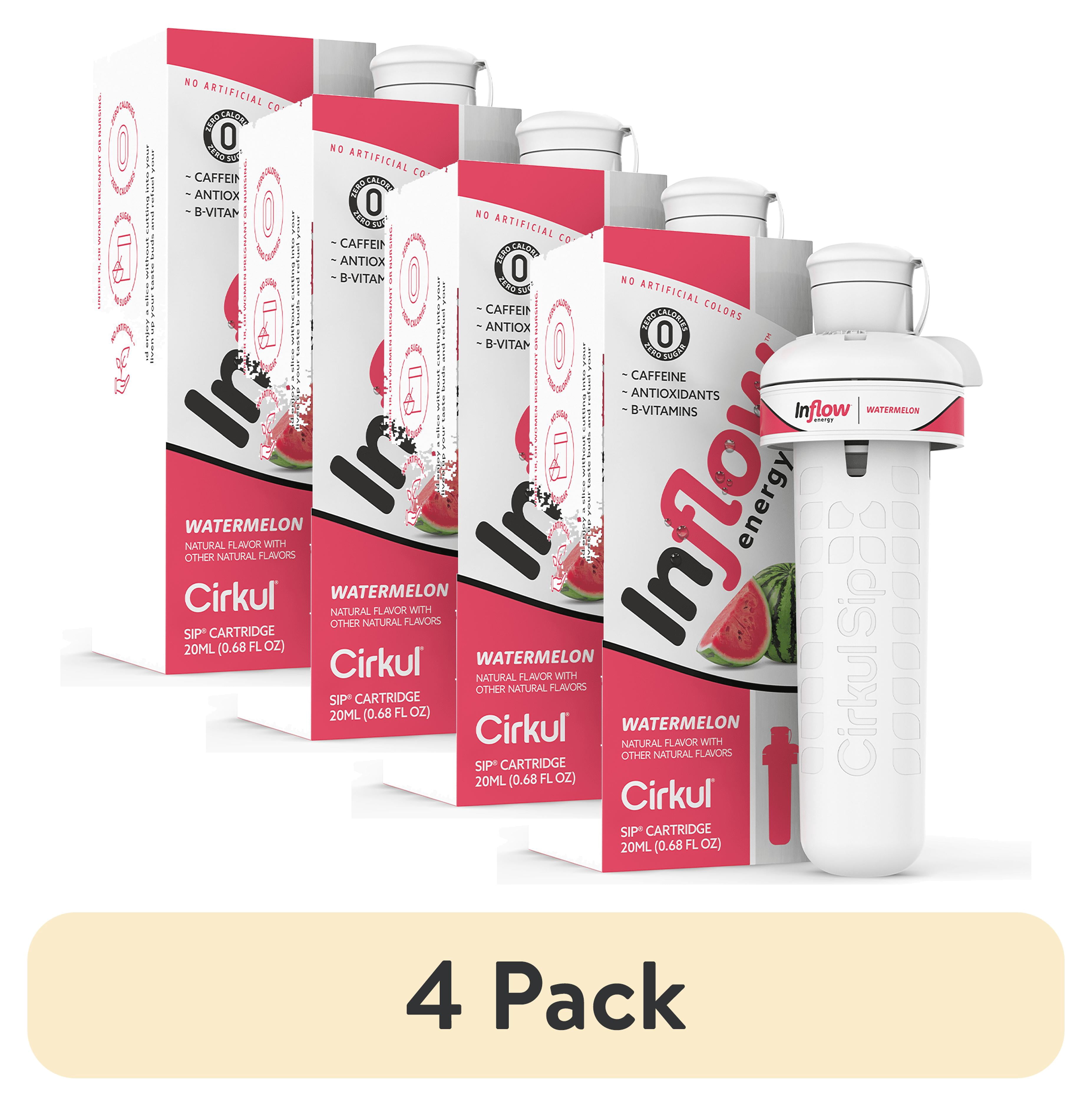 (4 pack) Cirkul Inflow Energy Watermelon Flavor Cartridge, Drink Mix, 1 ...