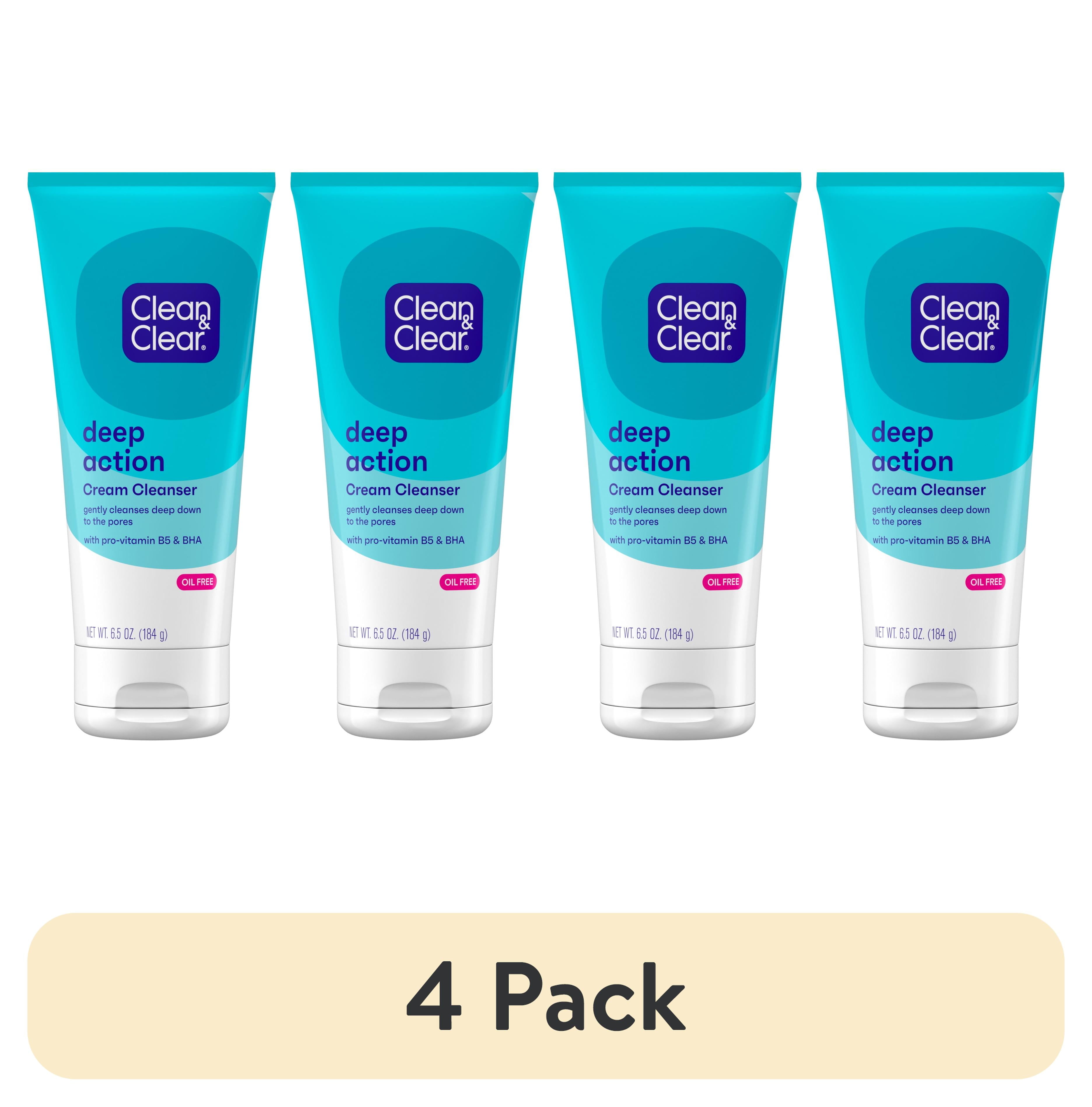 (4 pack) Clean & Clear Deep Action Cream Face Wash, 6.5 fl. oz ...