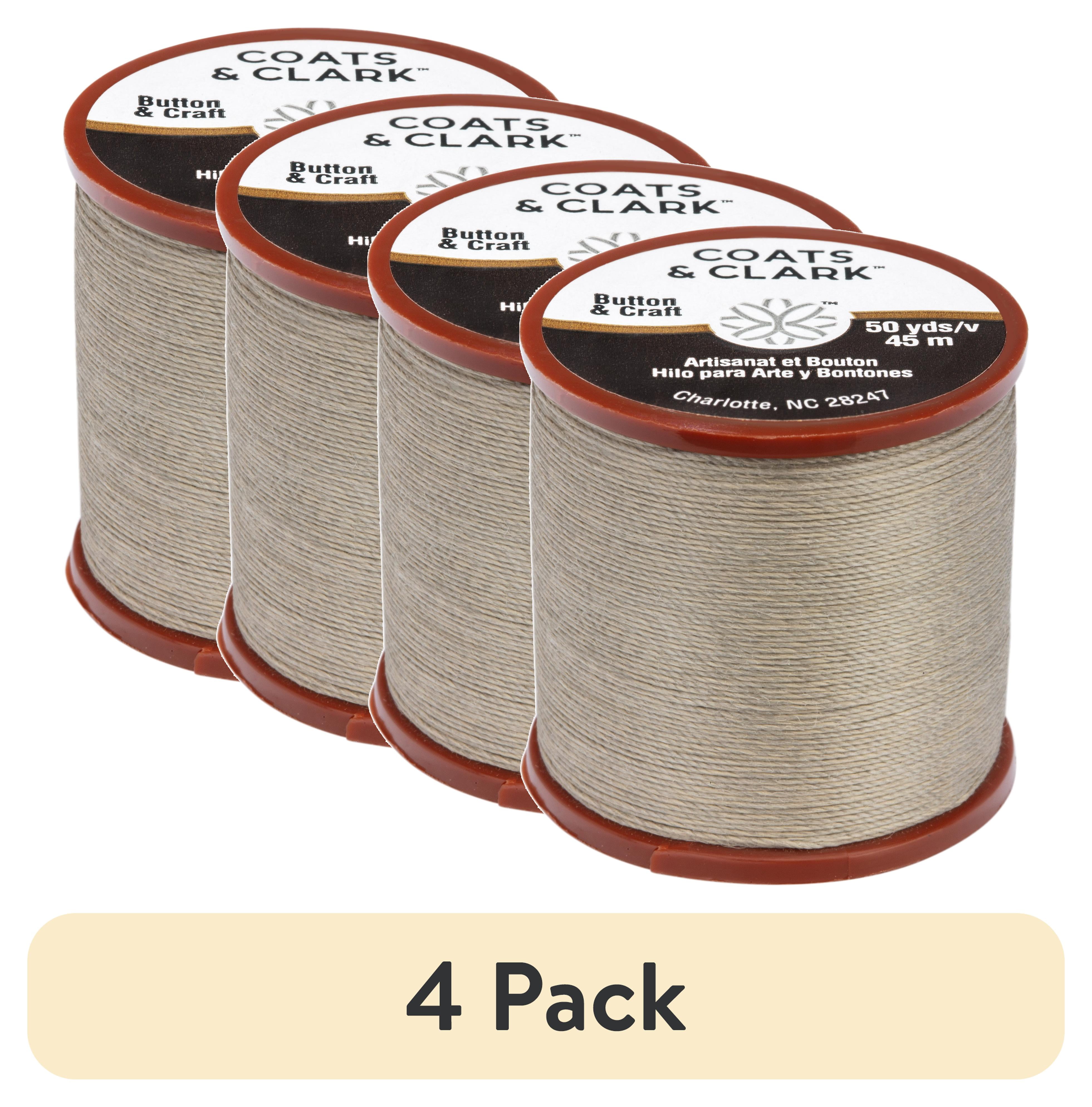 (4 pack) Coats & Clark Dual Duty Plus Button & Craft Thread, 50 yards ...