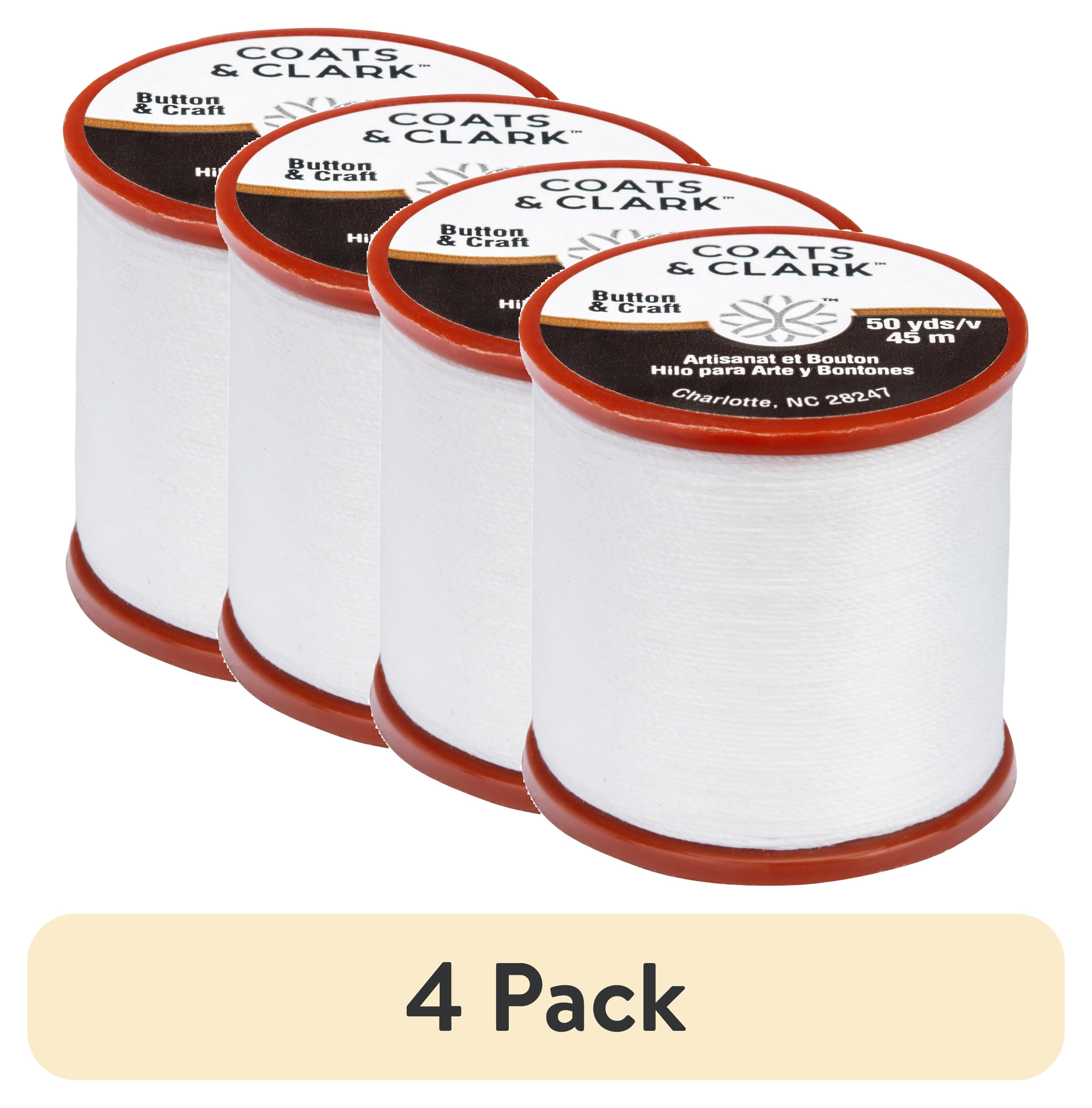 (4 pack) Coats & Clark Dual Duty Plus Button & Craft Thread, 50 yards ...