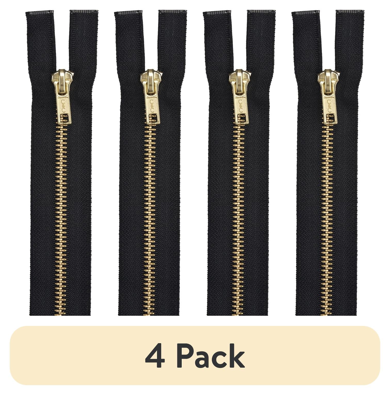 (4 pack) Coats & Clark Heavy Weight Metal 24" Black Separating Sewing ...