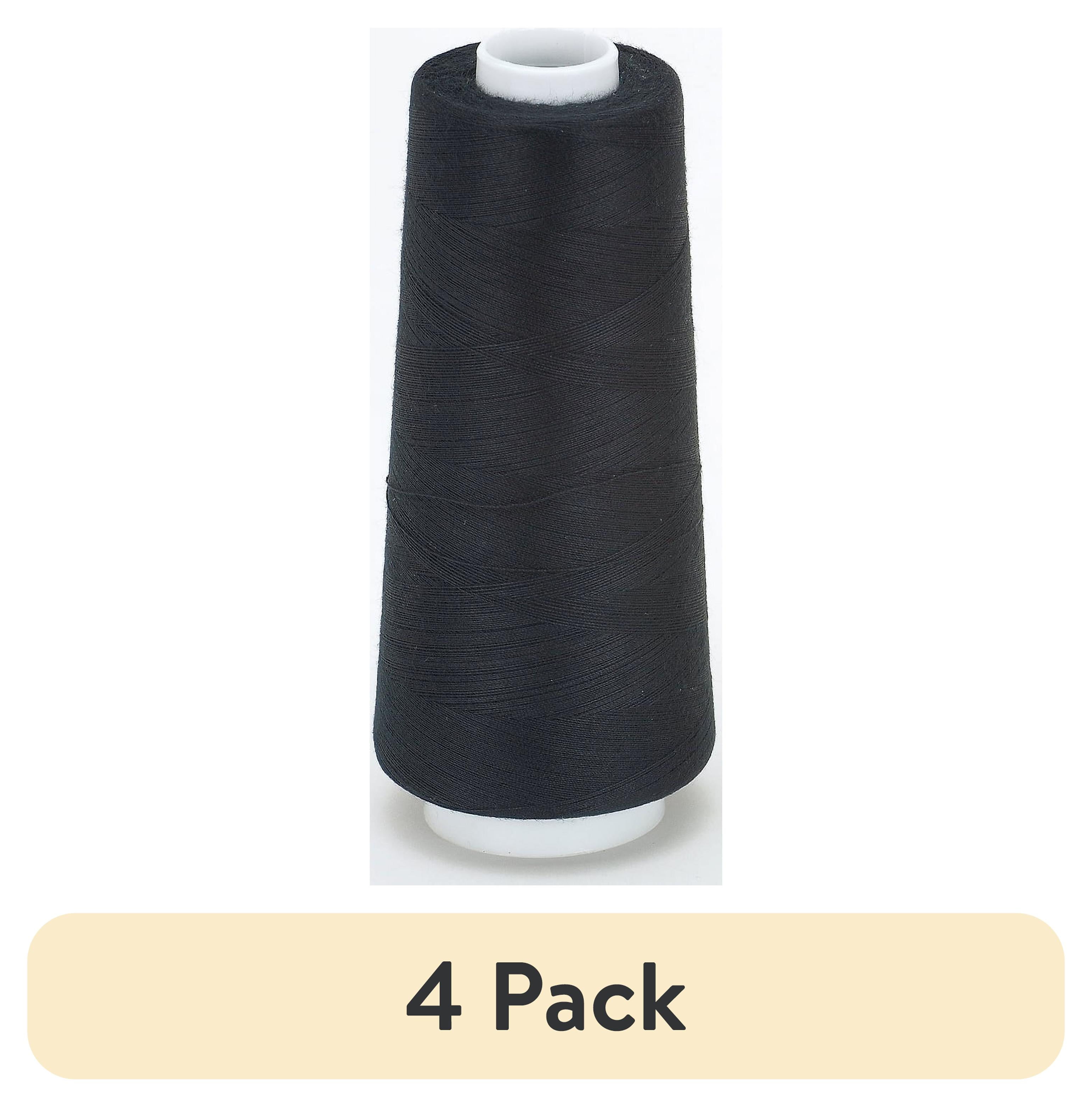 (4 pack) Coats & Clark Surelock Cone Black Polyester Thread, 3000 Yards ...
