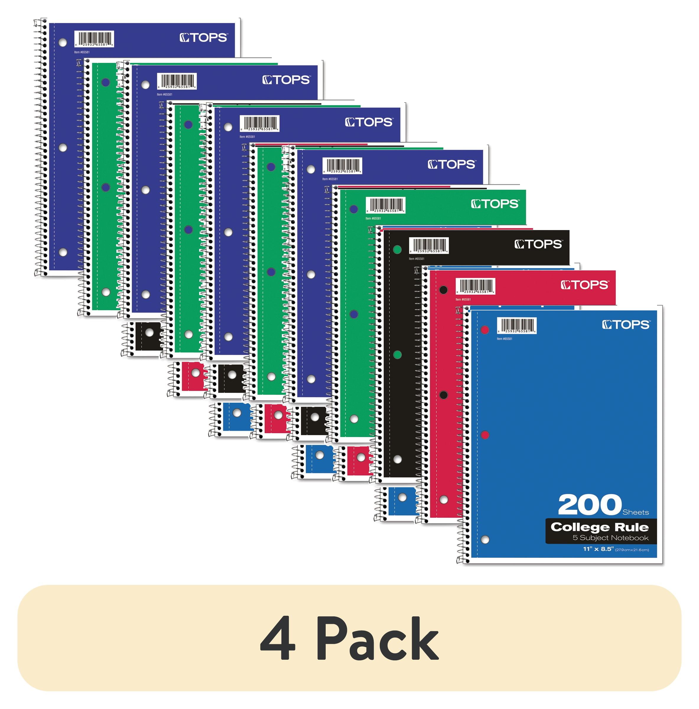 (4 pack) Coil-Lock Wirebound Notebooks, 5 Subjects, Medium/College Rule ...