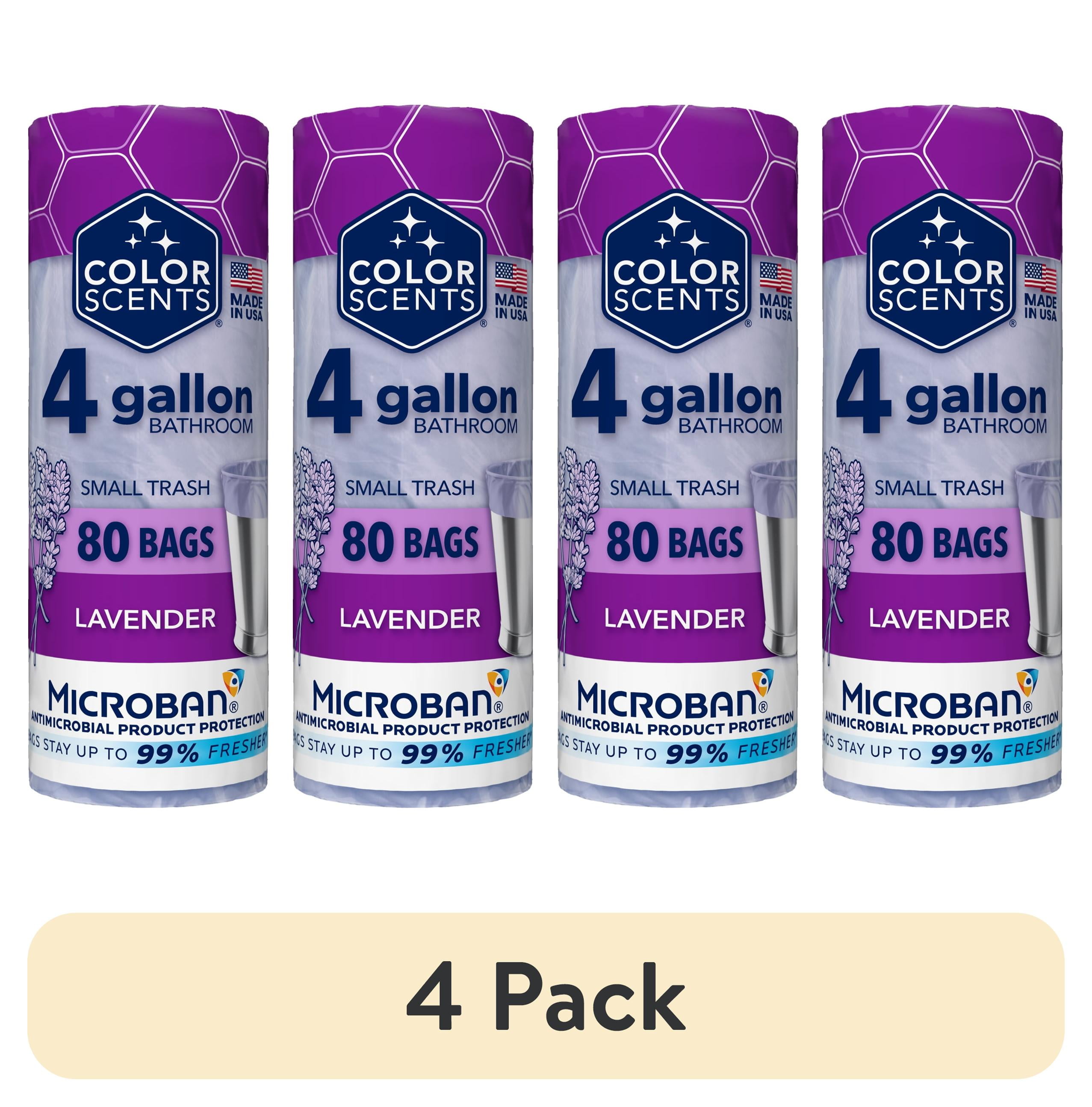 (4 pack) Color Scents 4-Gallon Small Twist Tie Trash Bags, Lavender ...