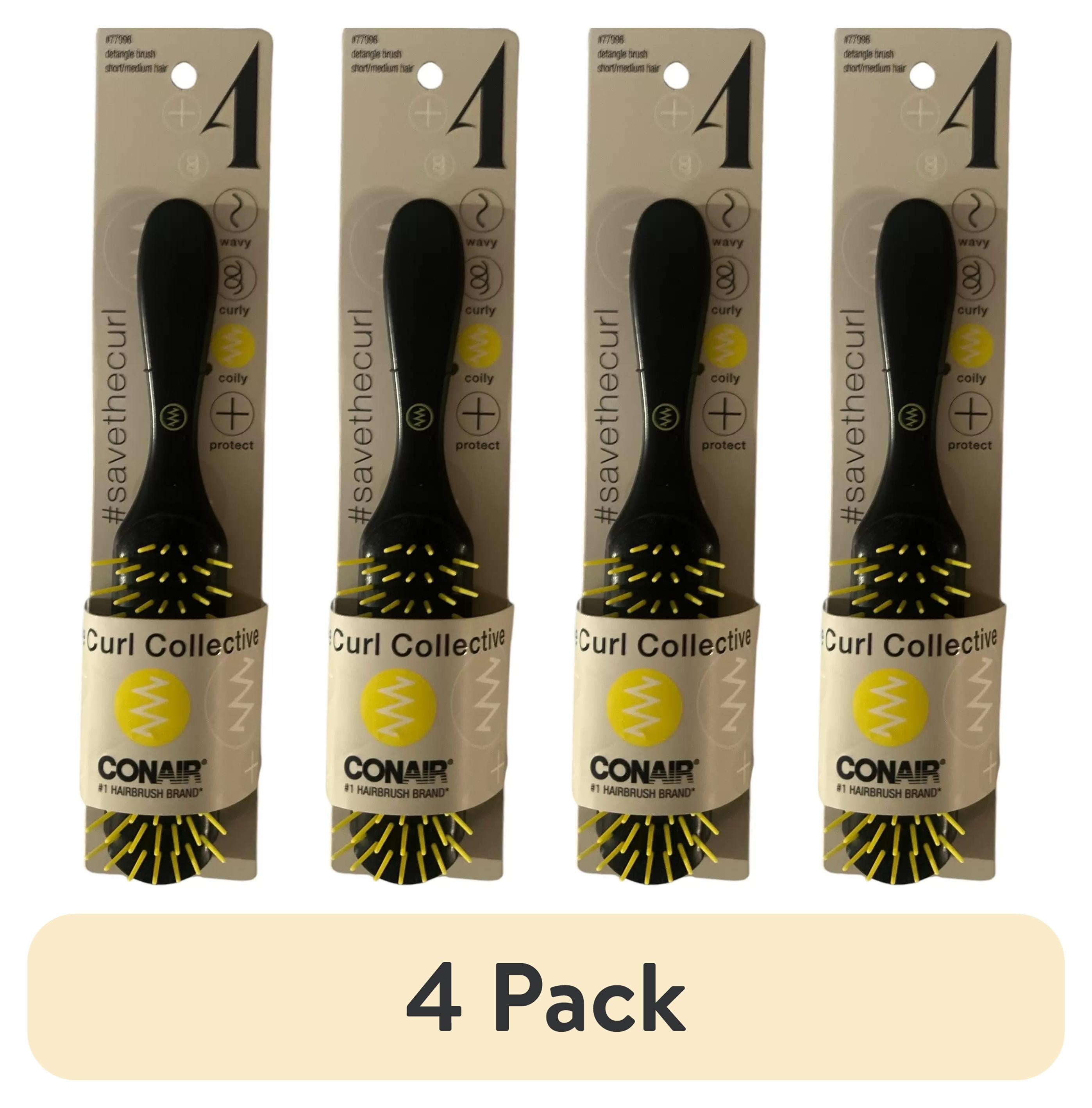 (4 pack) Conair Curl Collection Teen Detangle Paddle Hair Brush, Smooth ...
