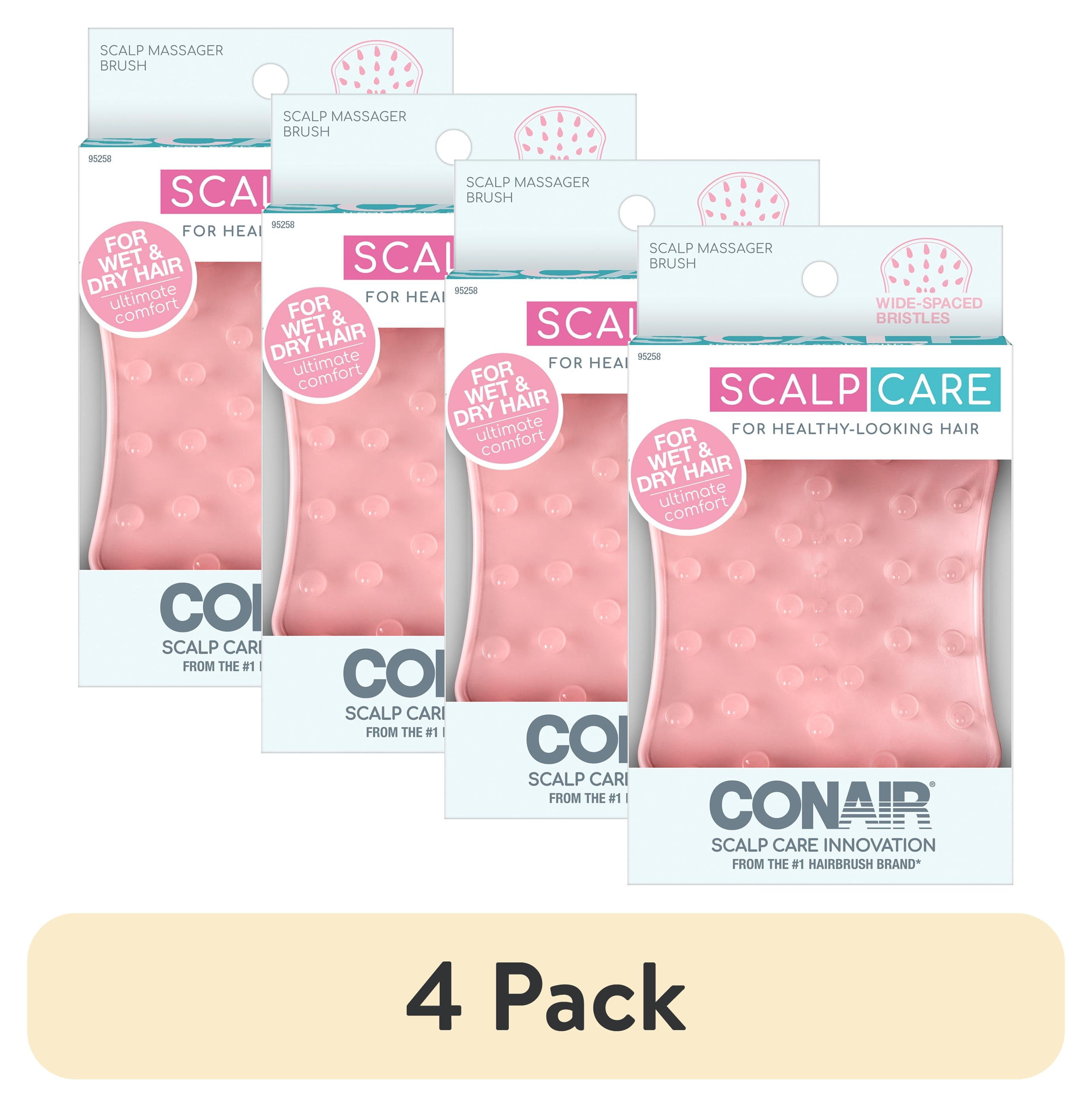 (4 pack) Conair Scalp Care Ultimate Comfort Concave Brush, Pink, 1 ...