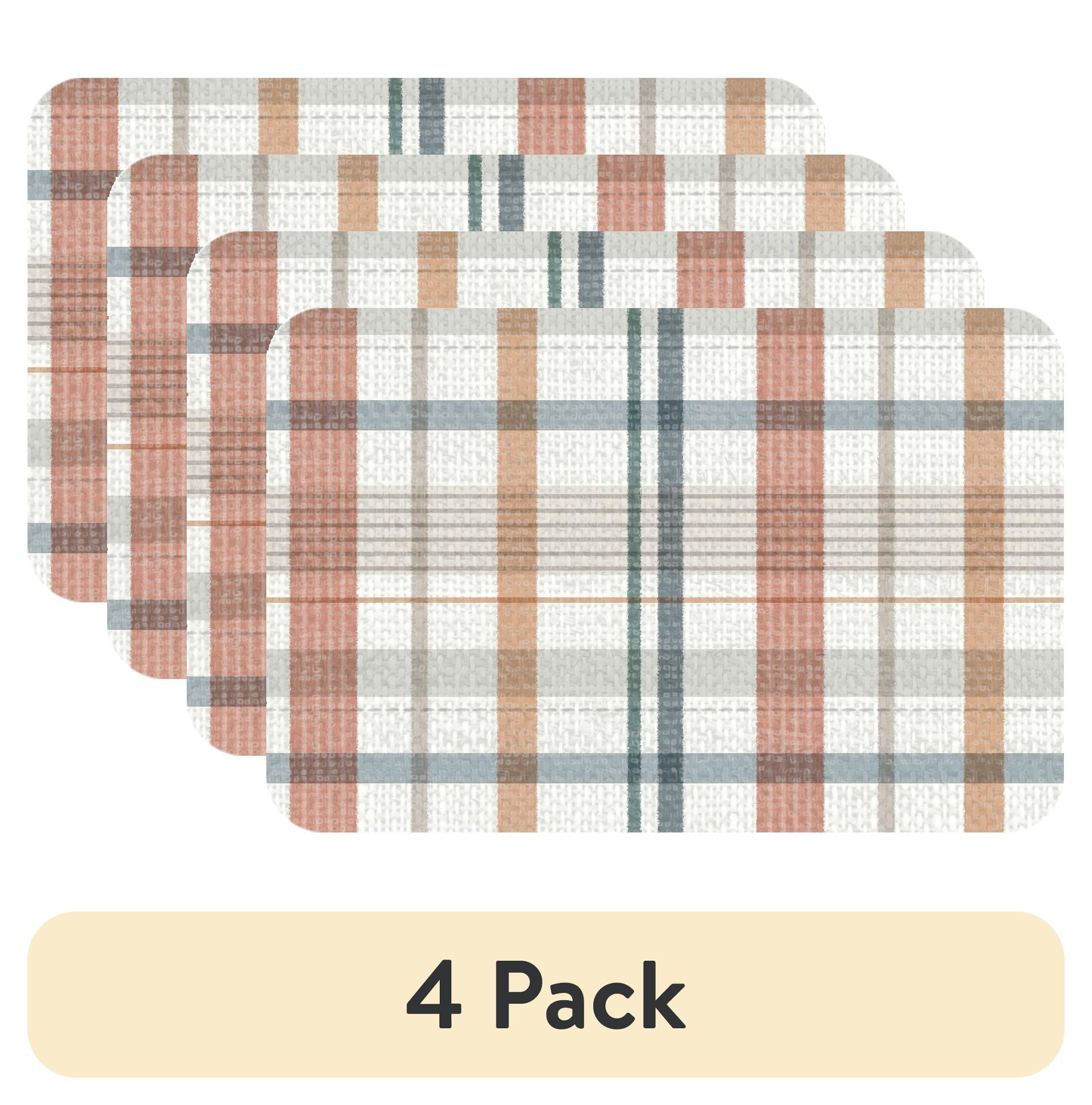 (4 pack) Conimar Woven Plaid Reversible Individual Table Placemat, 17. ...