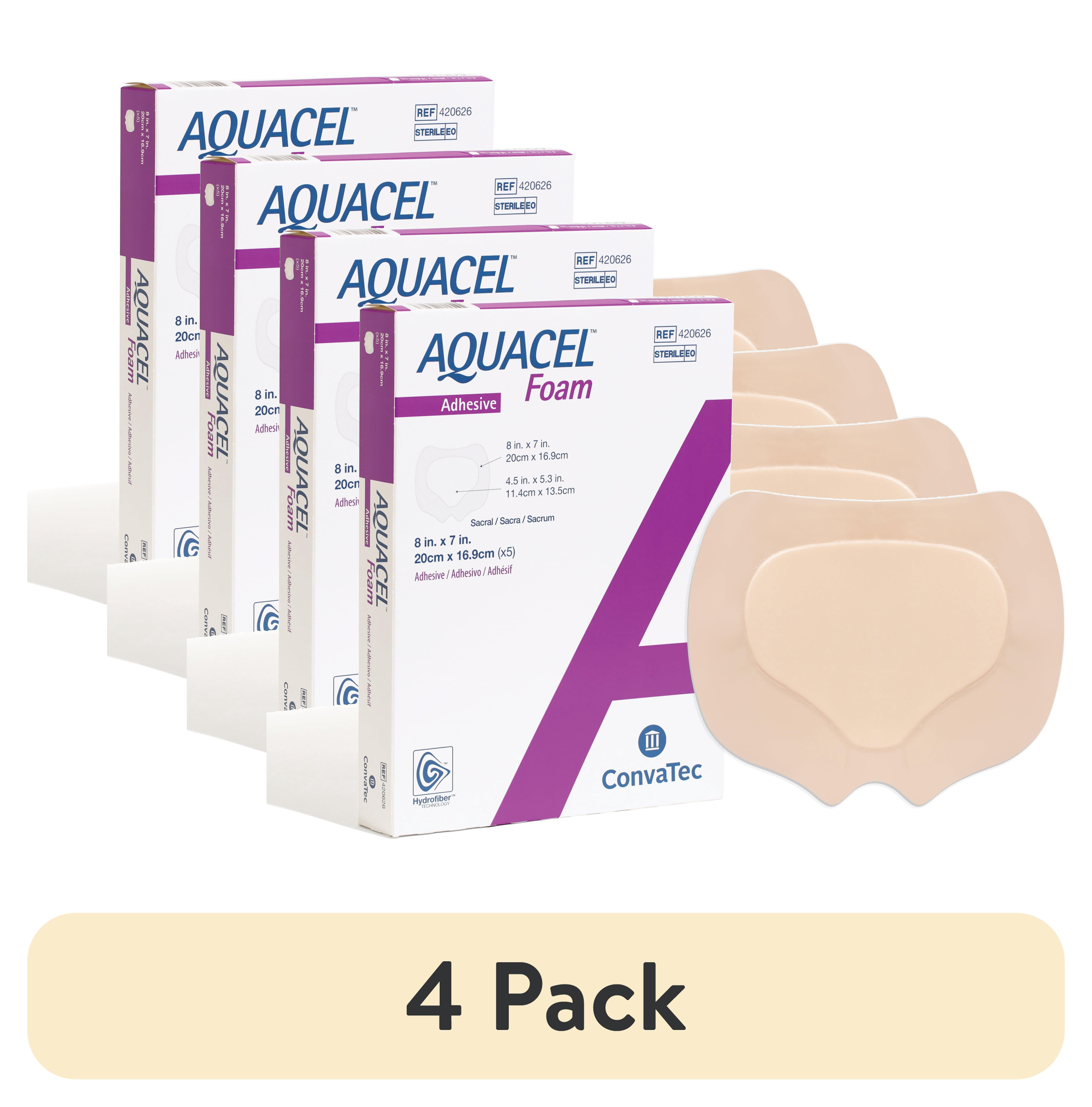 (4 pack) Convatec AQUACEL Foam 8"x7" Sacral Dressing with Silicone Gel ...