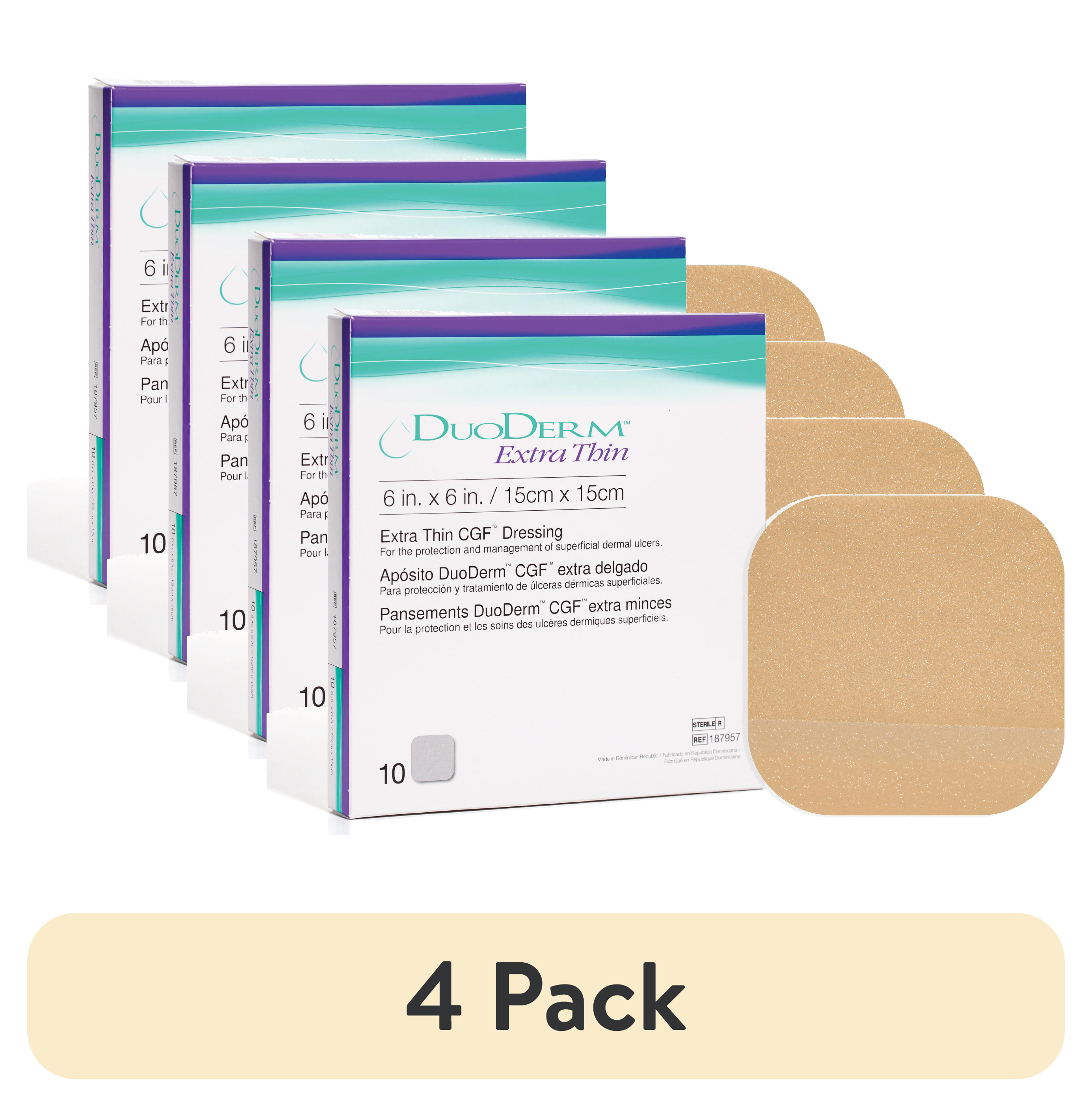 (4 pack) Convatec DuoDERM Extra Thin 6"x6" Hydrocolloid Sterile ...