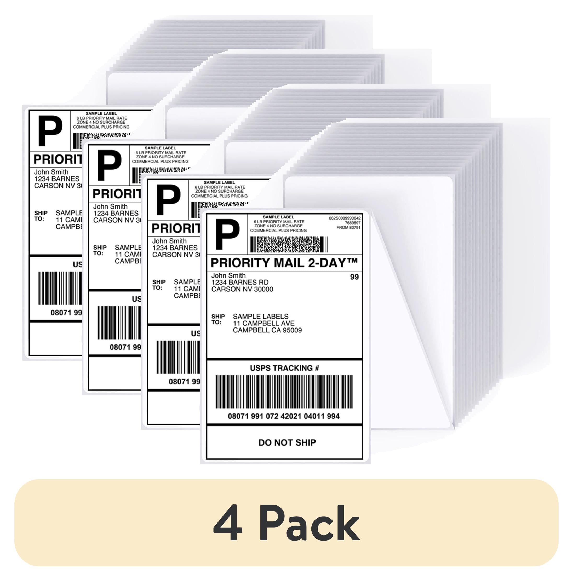 (4 pack) Core Innovations 4" x 6" Direct Thermal Shipping Labels – 500 ...
