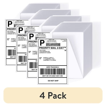 "RyhamPaper 50 Waterproof Sticky Shipping Labels, LaserJet & Ink, 5.5 ...